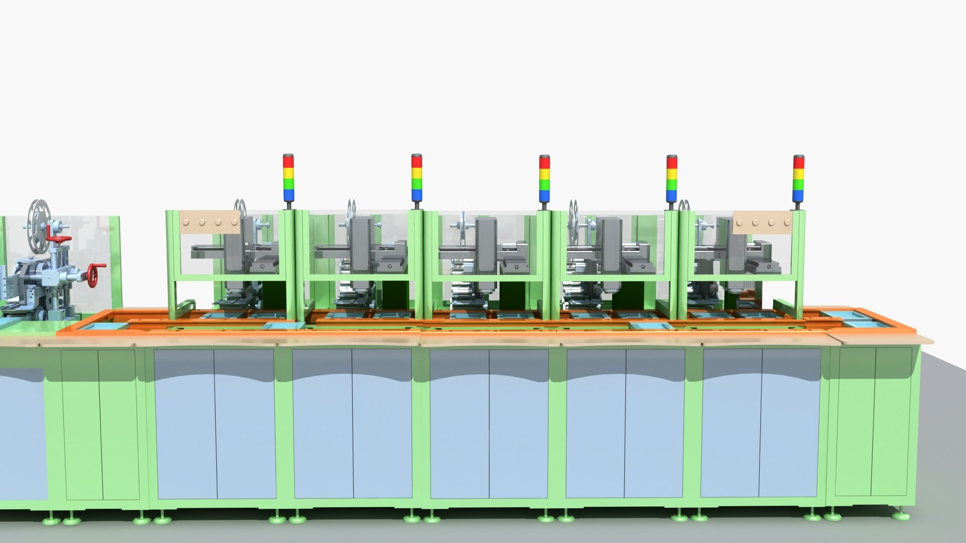 3D Industrial Equipment 29 - Automatic Labeling Production Line ...