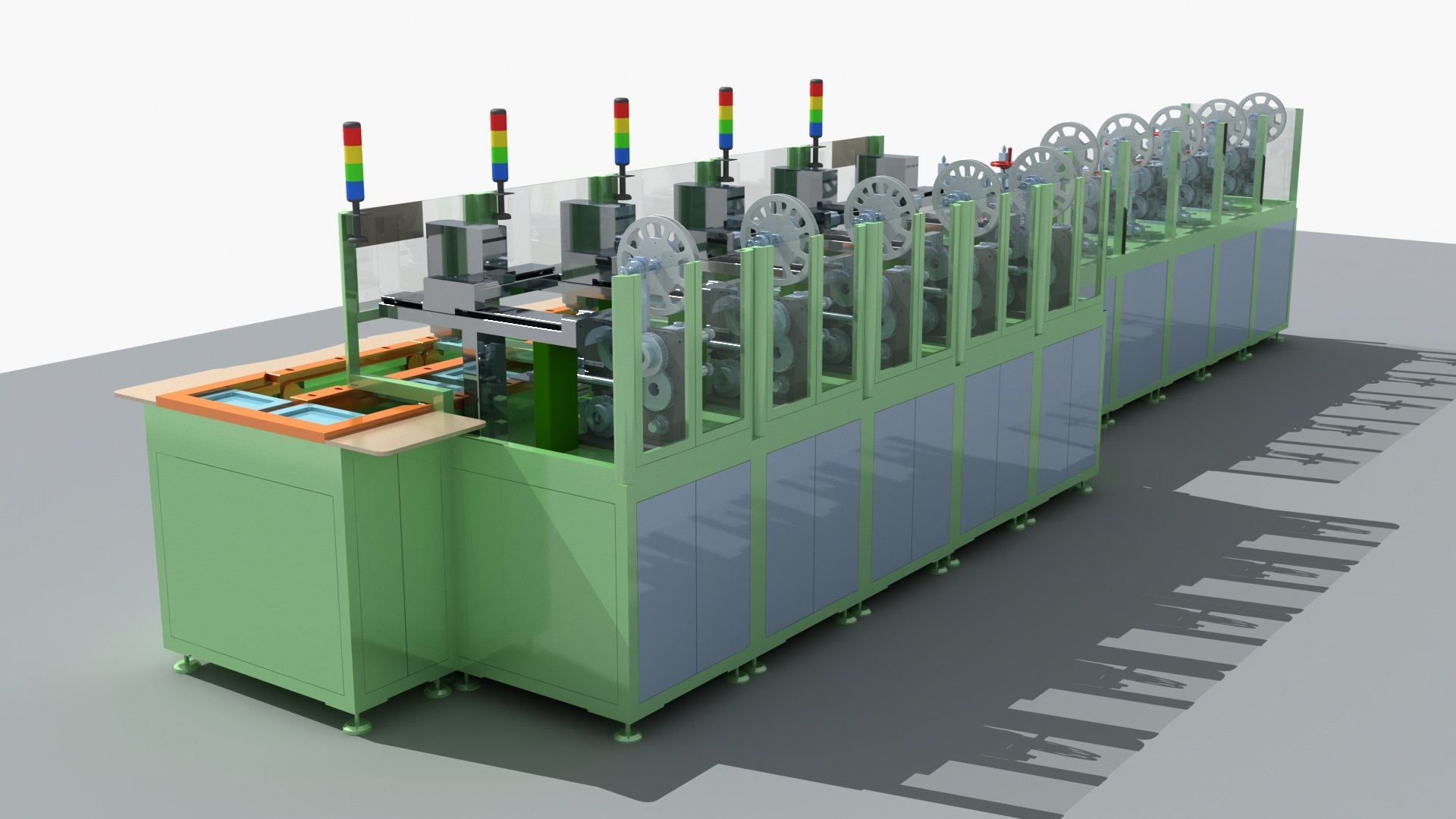 3D Industrial Equipment 29 - Automatic Labeling Production Line ...