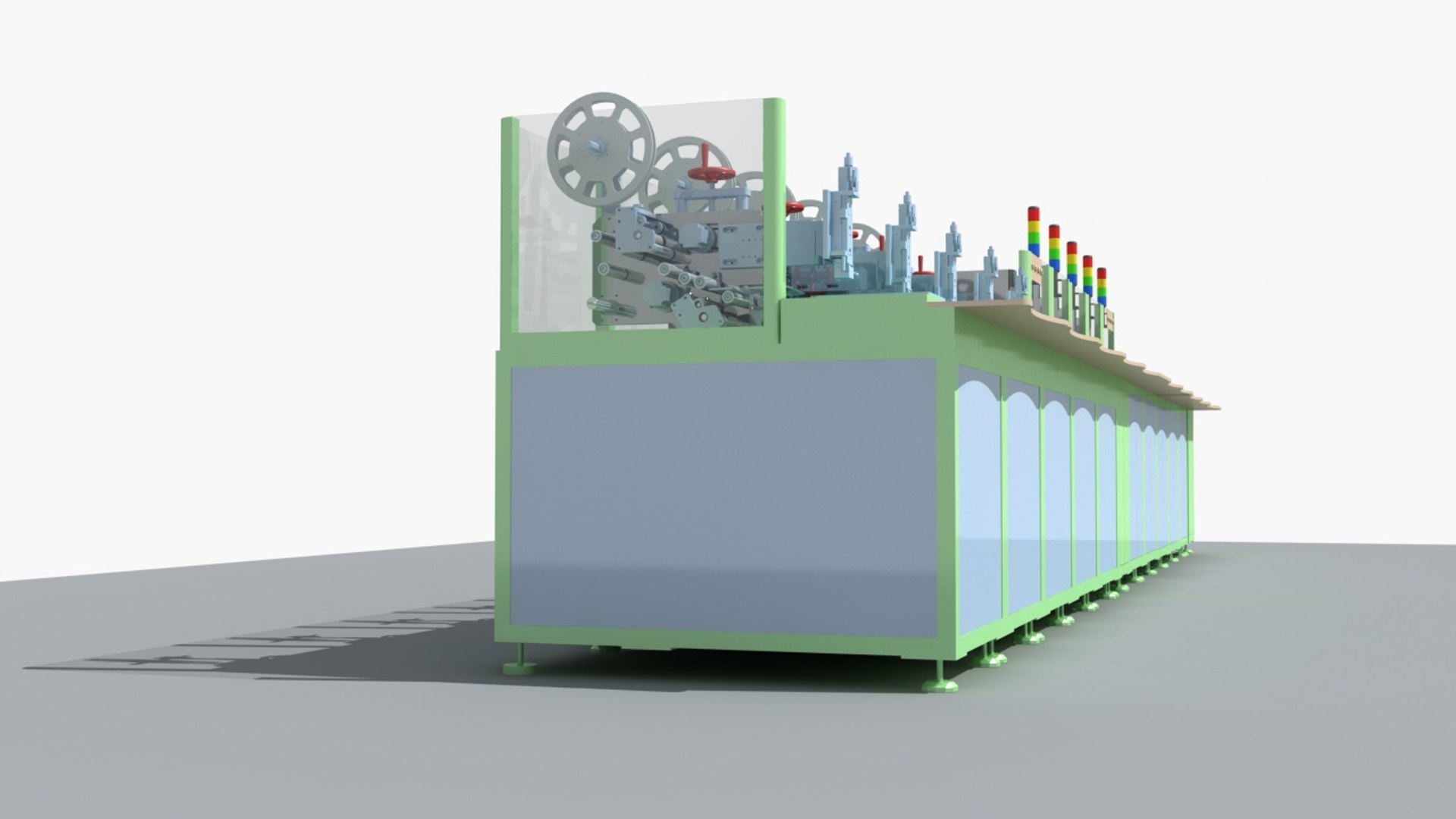 3D Industrial Equipment 29 - Automatic Labeling Production Line ...