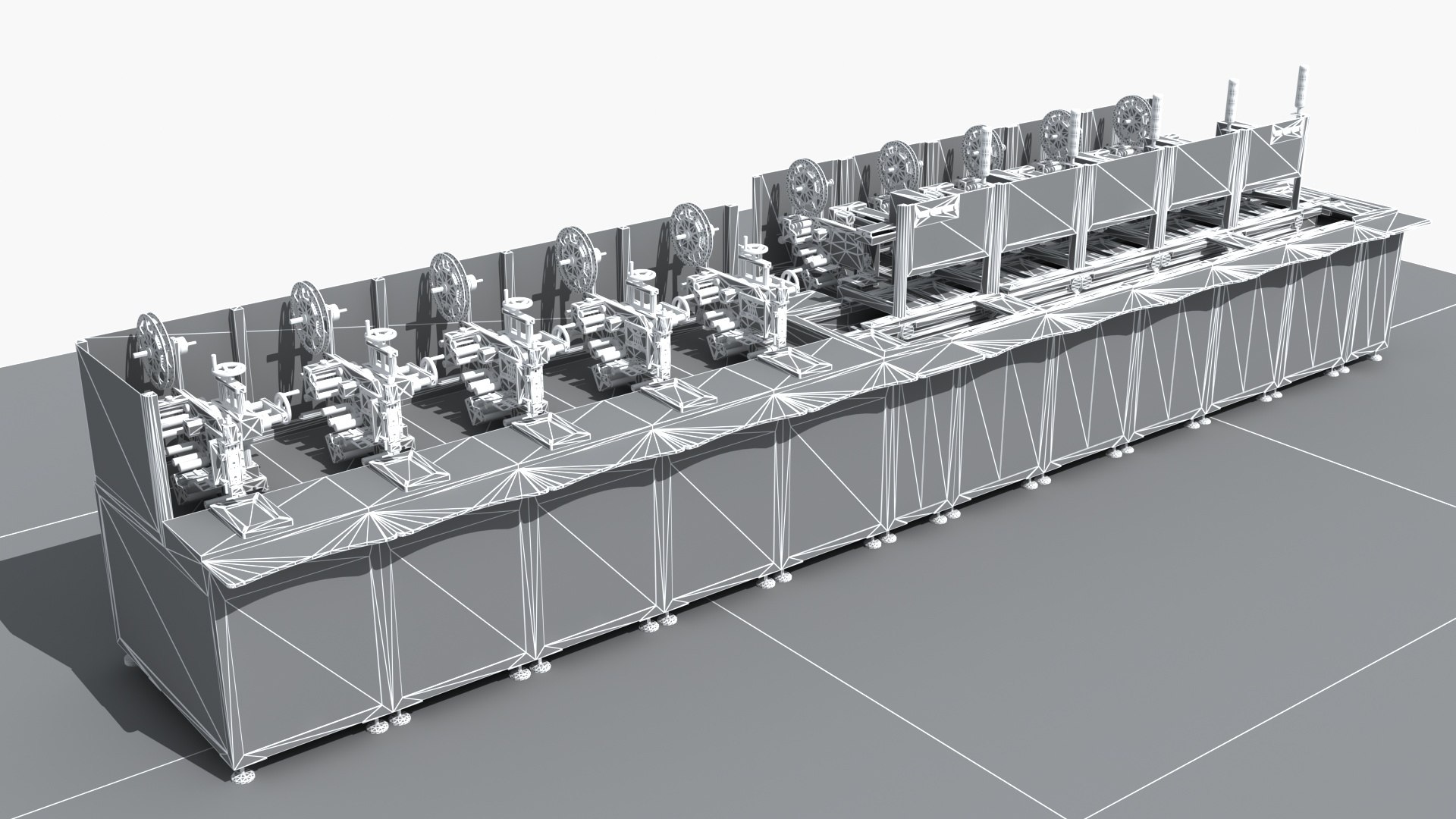 3D Industrial Equipment 29 - Automatic Labeling Production Line ...