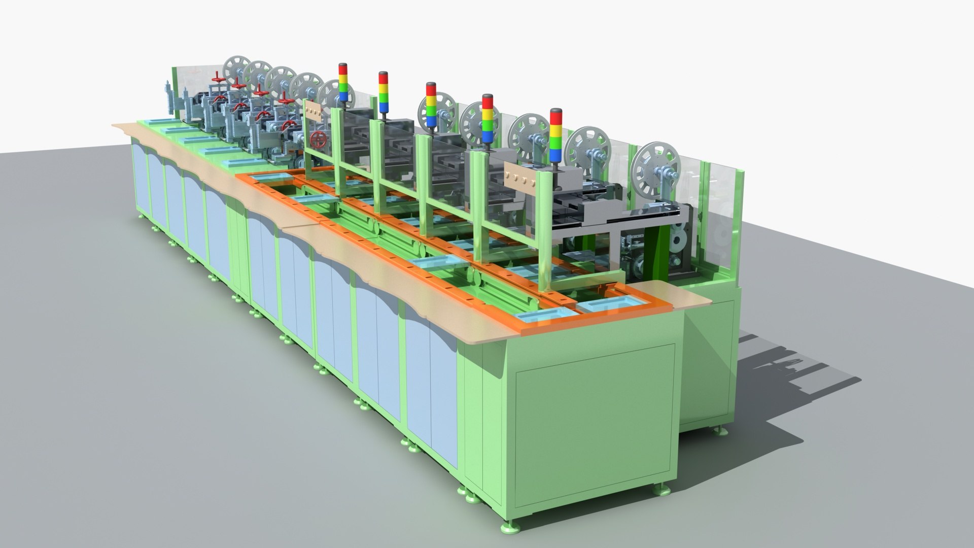 3D Industrial Equipment 29 - Automatic Labeling Production Line ...