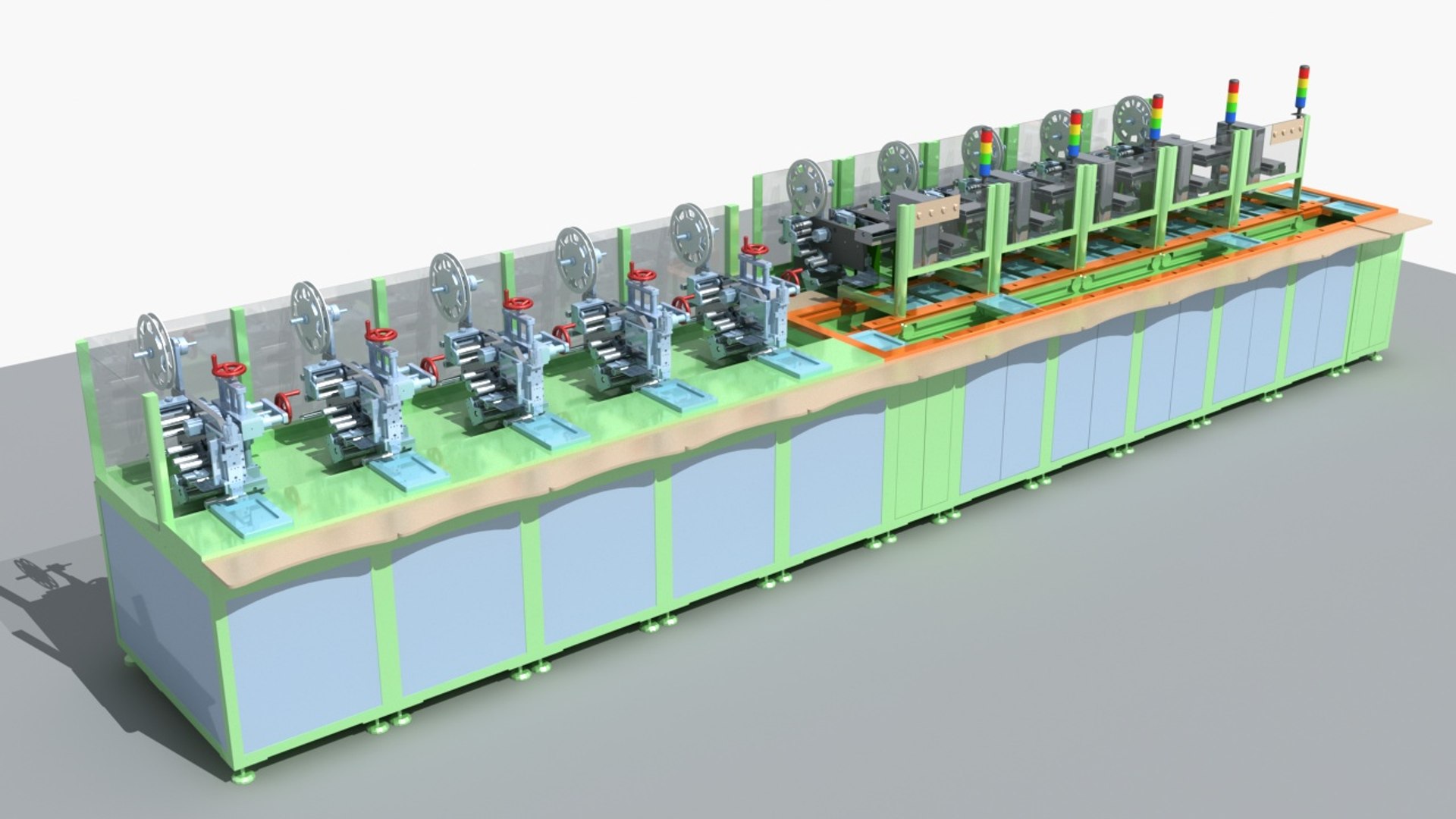 3D Industrial Equipment 29 - Automatic Labeling Production Line ...