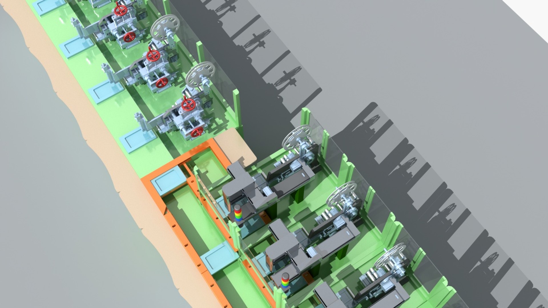 3D Industrial Equipment 29 - Automatic Labeling Production Line ...
