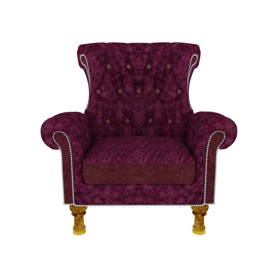 3D Model Overstuffed Chair - TurboSquid 1716143