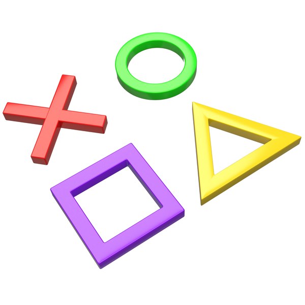 modelo 3d Símbolos de los botones de Playstation - TurboSquid 1847543