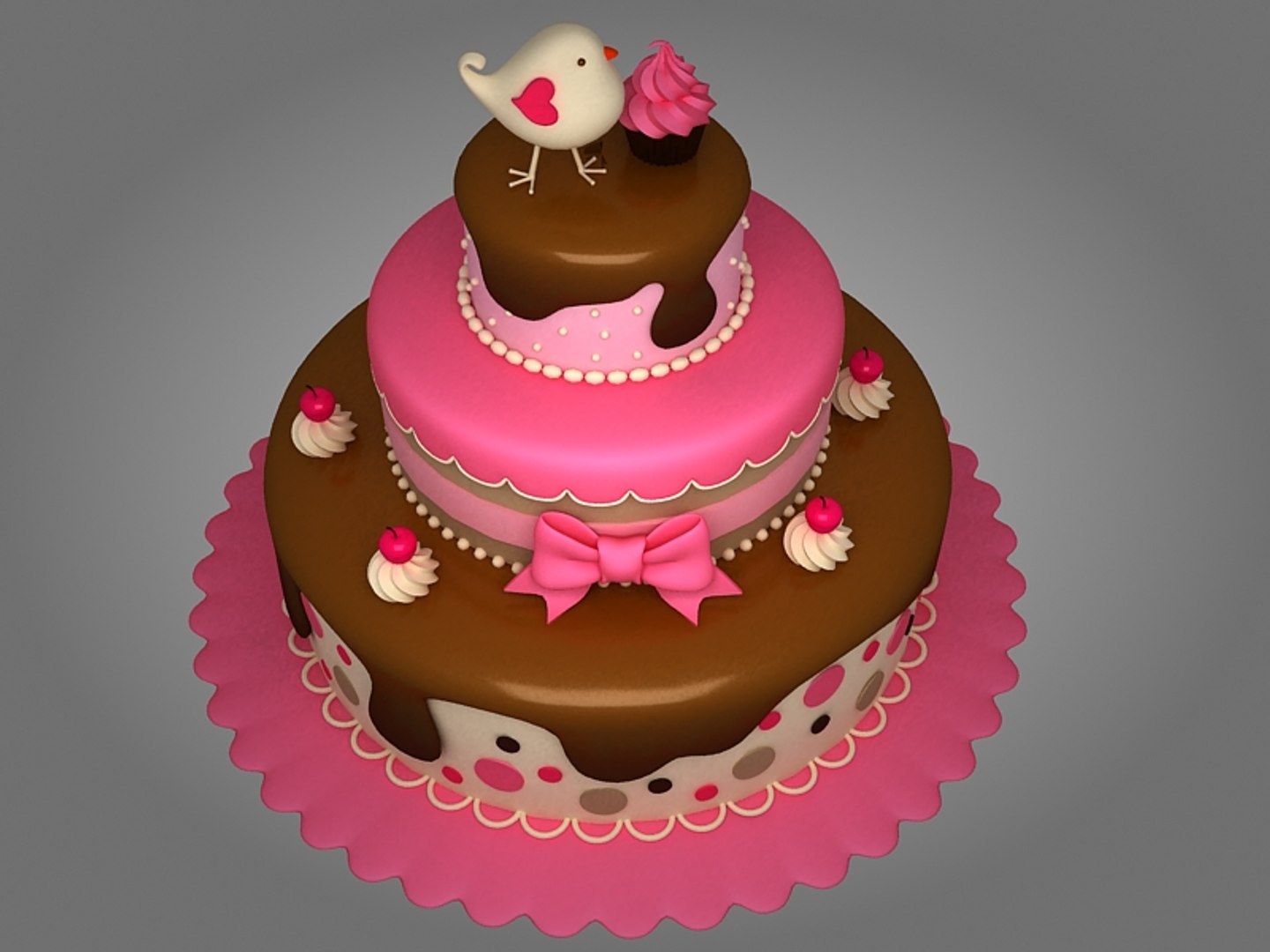 3D Cartoon Cake - TurboSquid 1413025