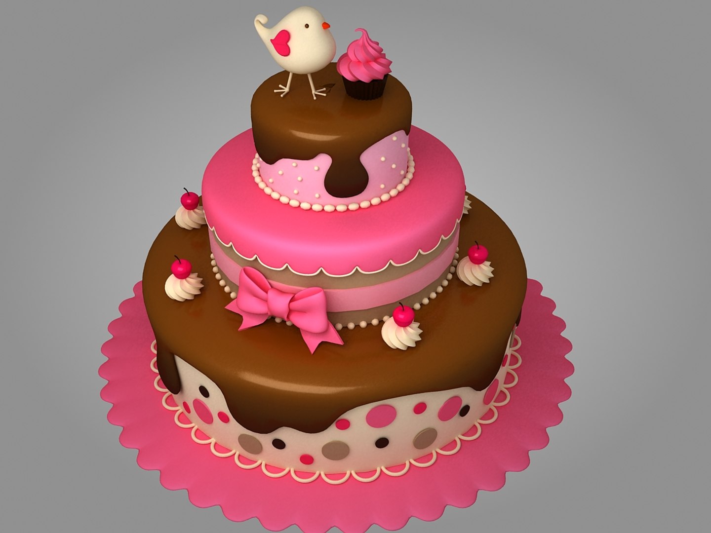 3D Cartoon Cake - TurboSquid 1413025