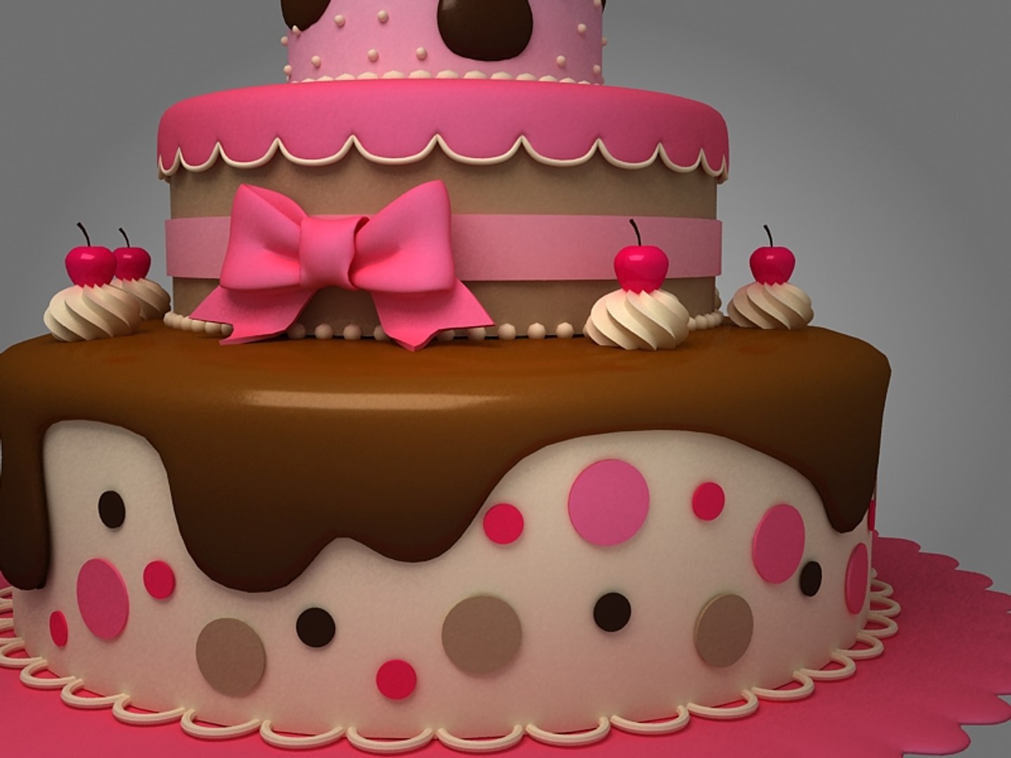 3D Cartoon Cake - TurboSquid 1413025
