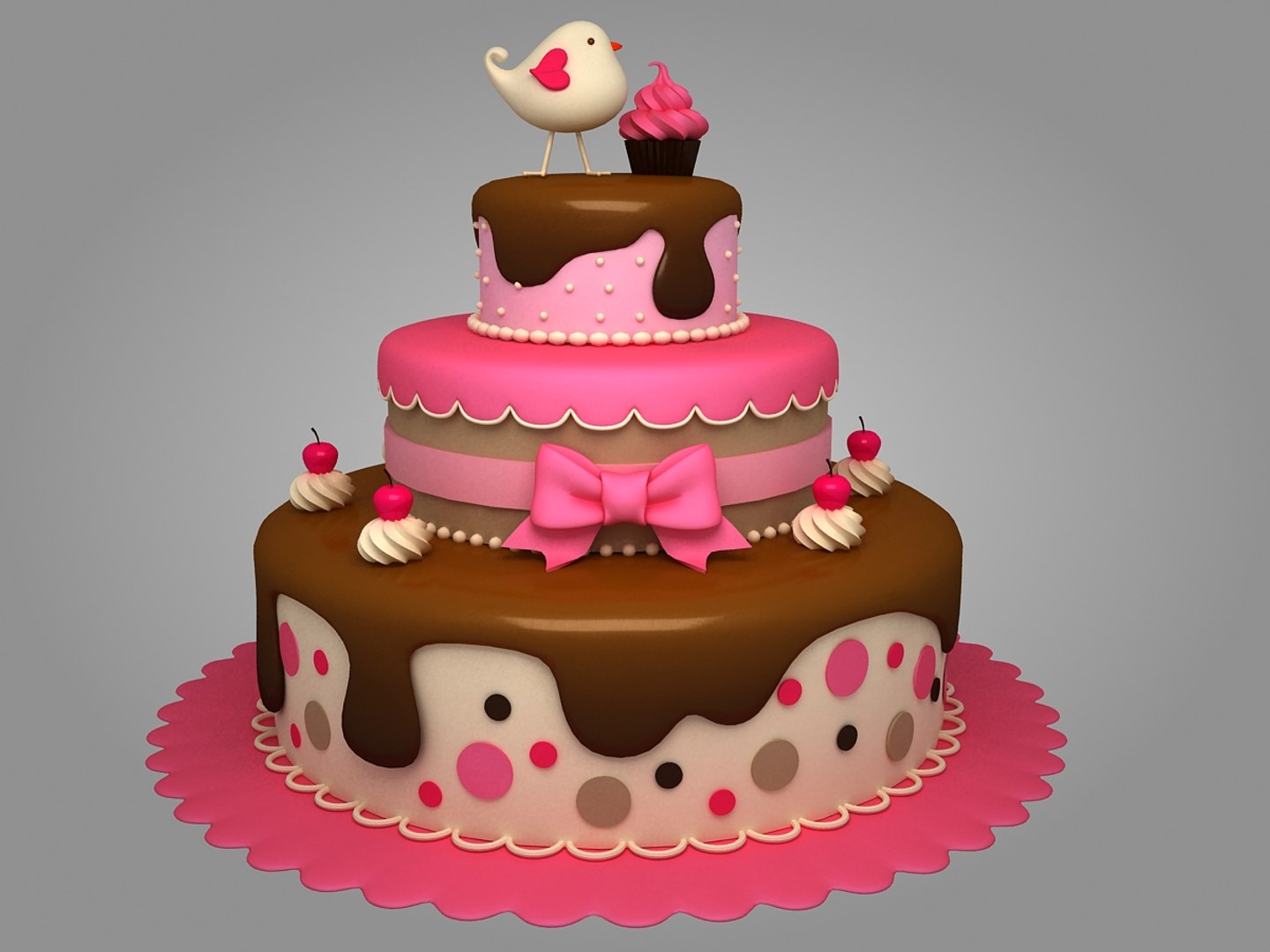 3D Cartoon Cake - TurboSquid 1413025
