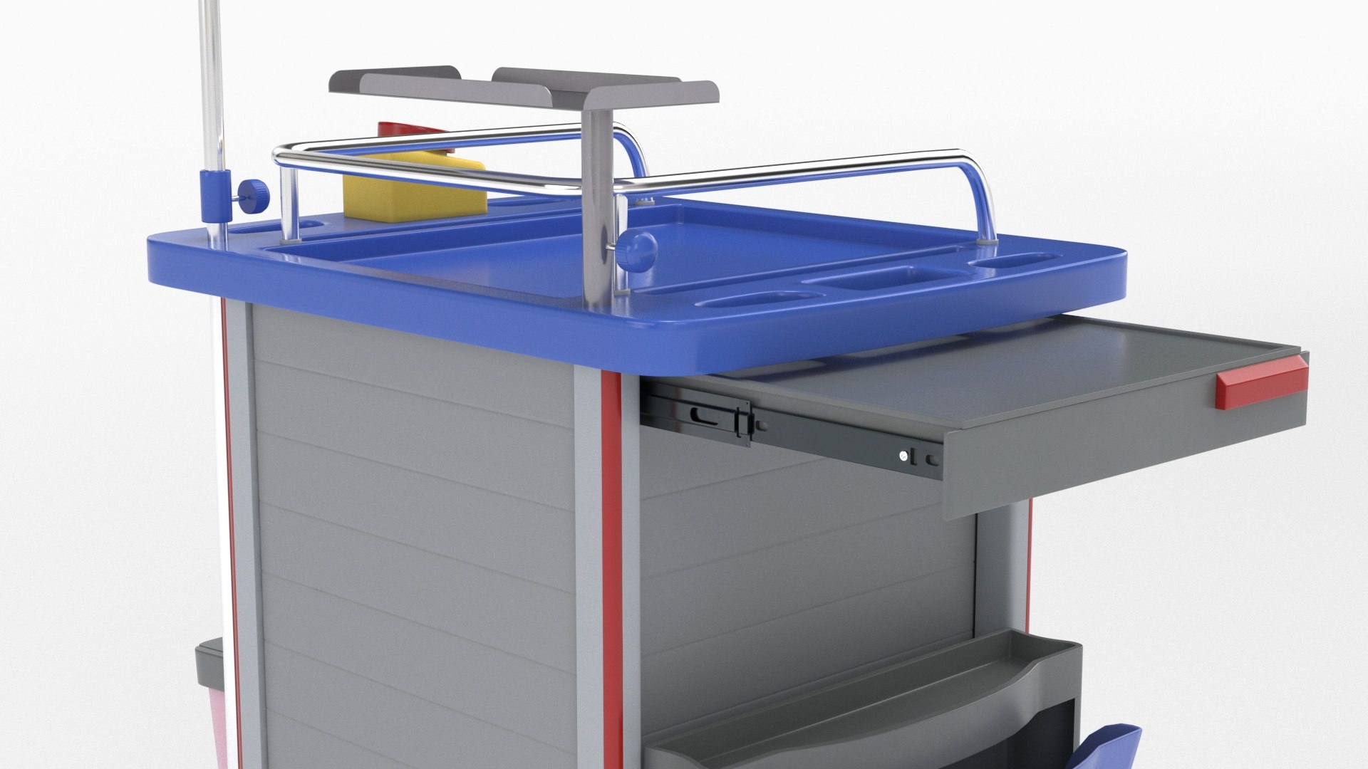 3D Model MS3C-500T, Lite Emergency Crash Medication Cart - TurboSquid 1985033