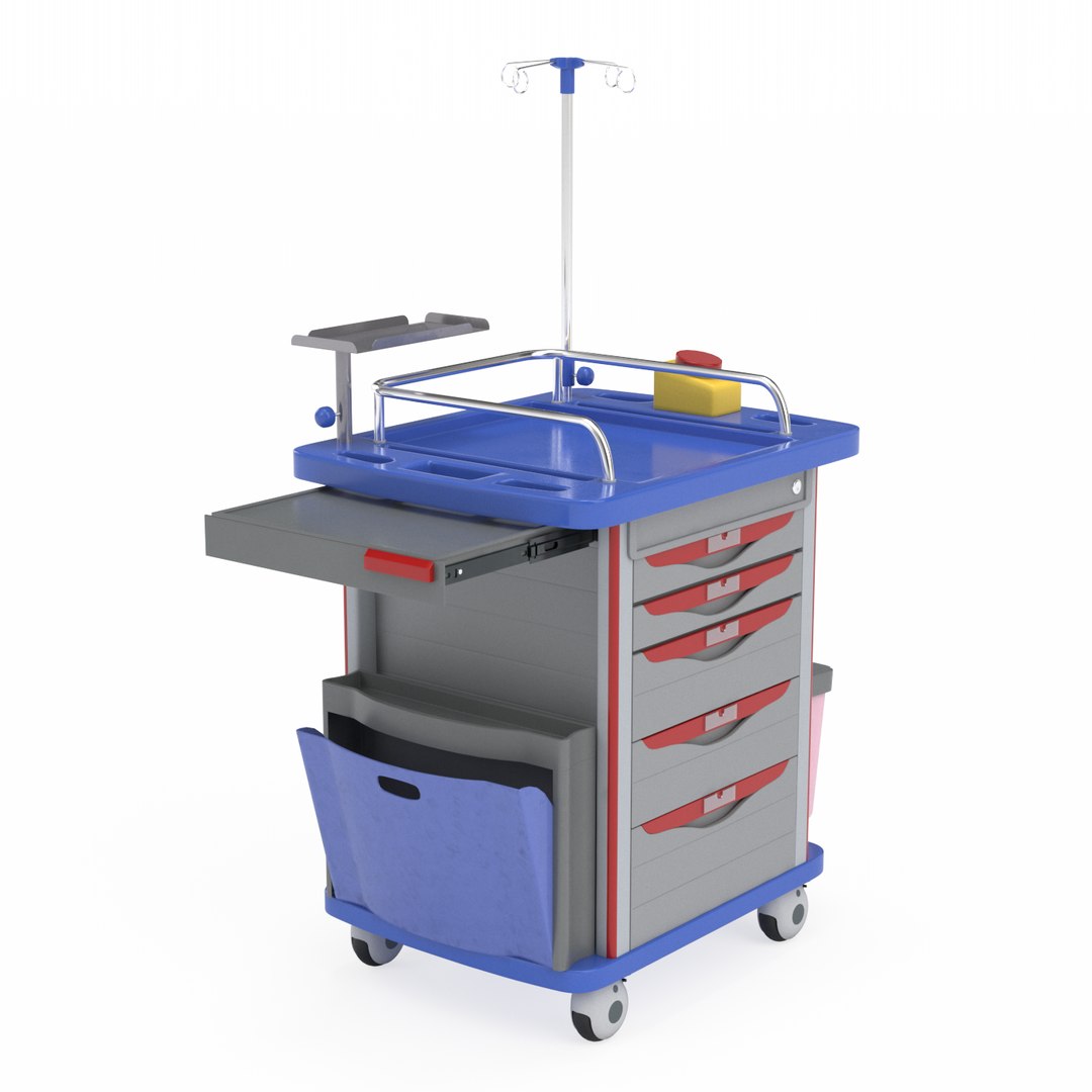 3D Model MS3C-500T, Lite Emergency Crash Medication Cart - TurboSquid ...