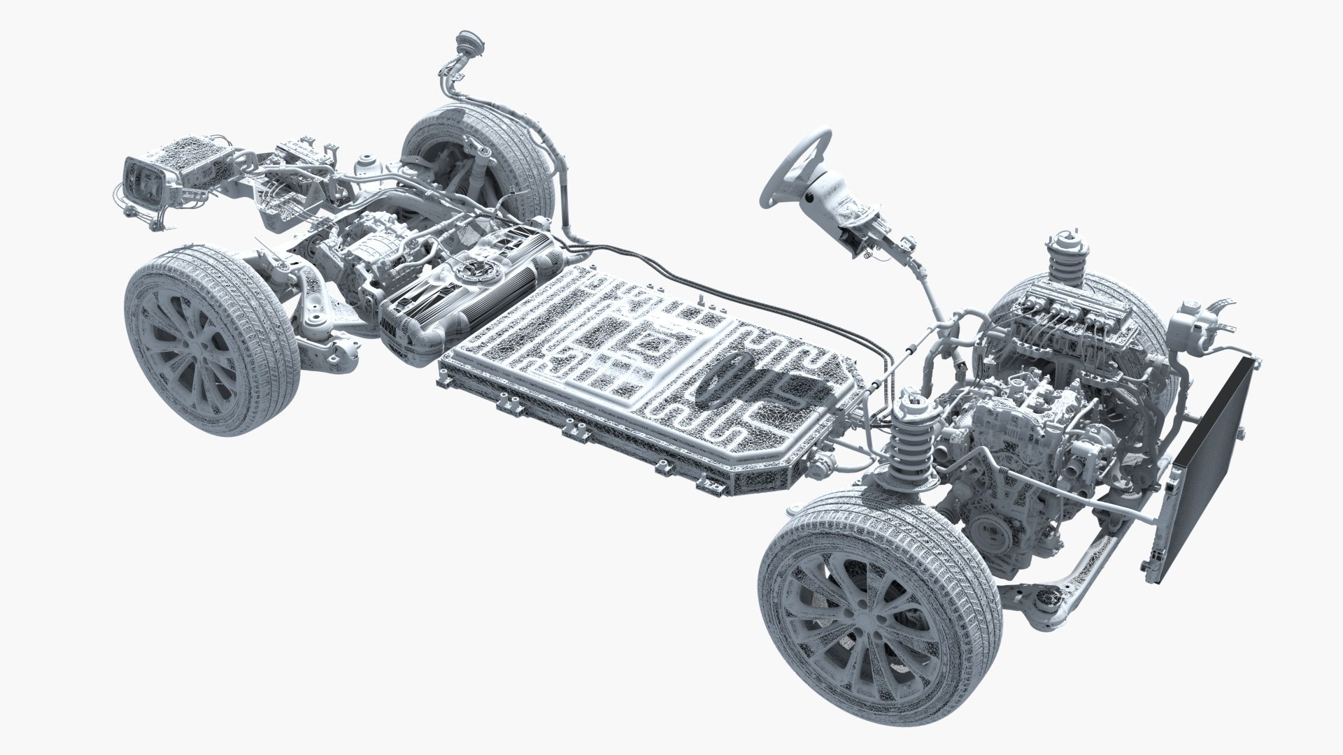 3D Extended Range Hybrid Car Chassis X-Ray - TurboSquid 2227088