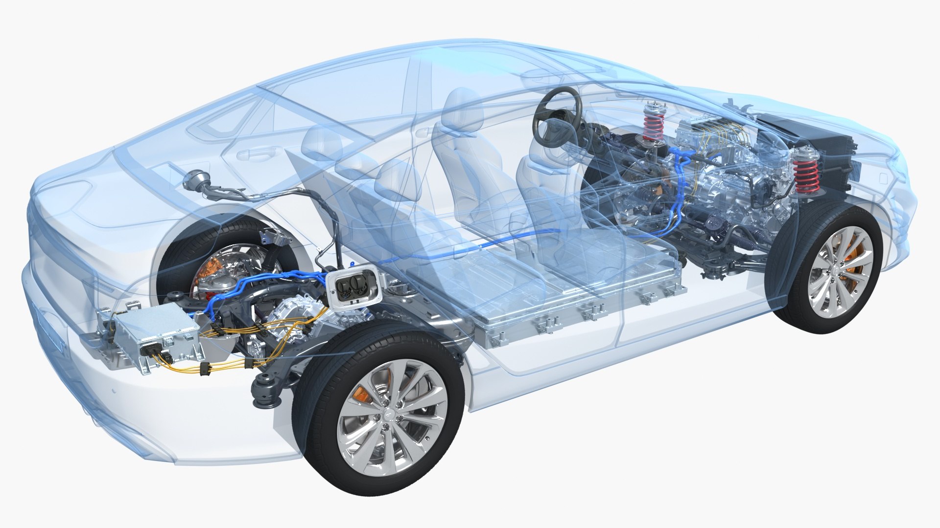 3D Extended Range Hybrid Car Chassis X-Ray - TurboSquid 2227088