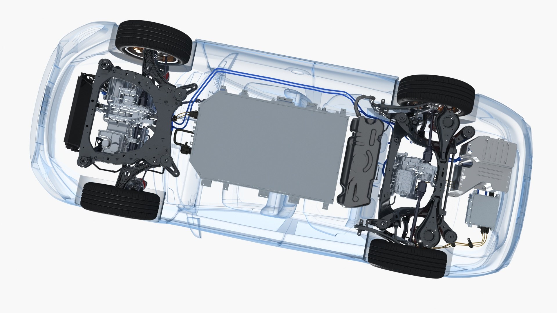 3D Extended Range Hybrid Car Chassis X-Ray - TurboSquid 2227088
