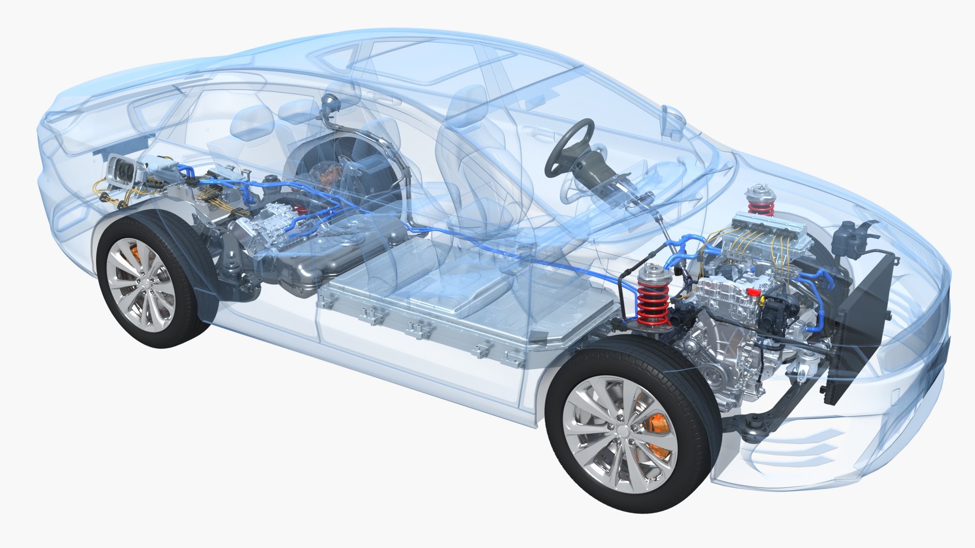 3D Extended Range Hybrid Car Chassis X-Ray - TurboSquid 2227088