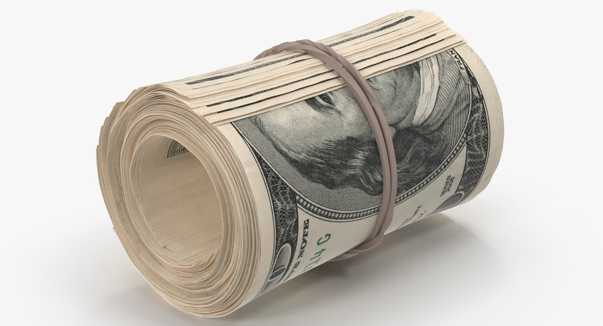 Cash Roll Dollar Bills 3D - TurboSquid 1230772