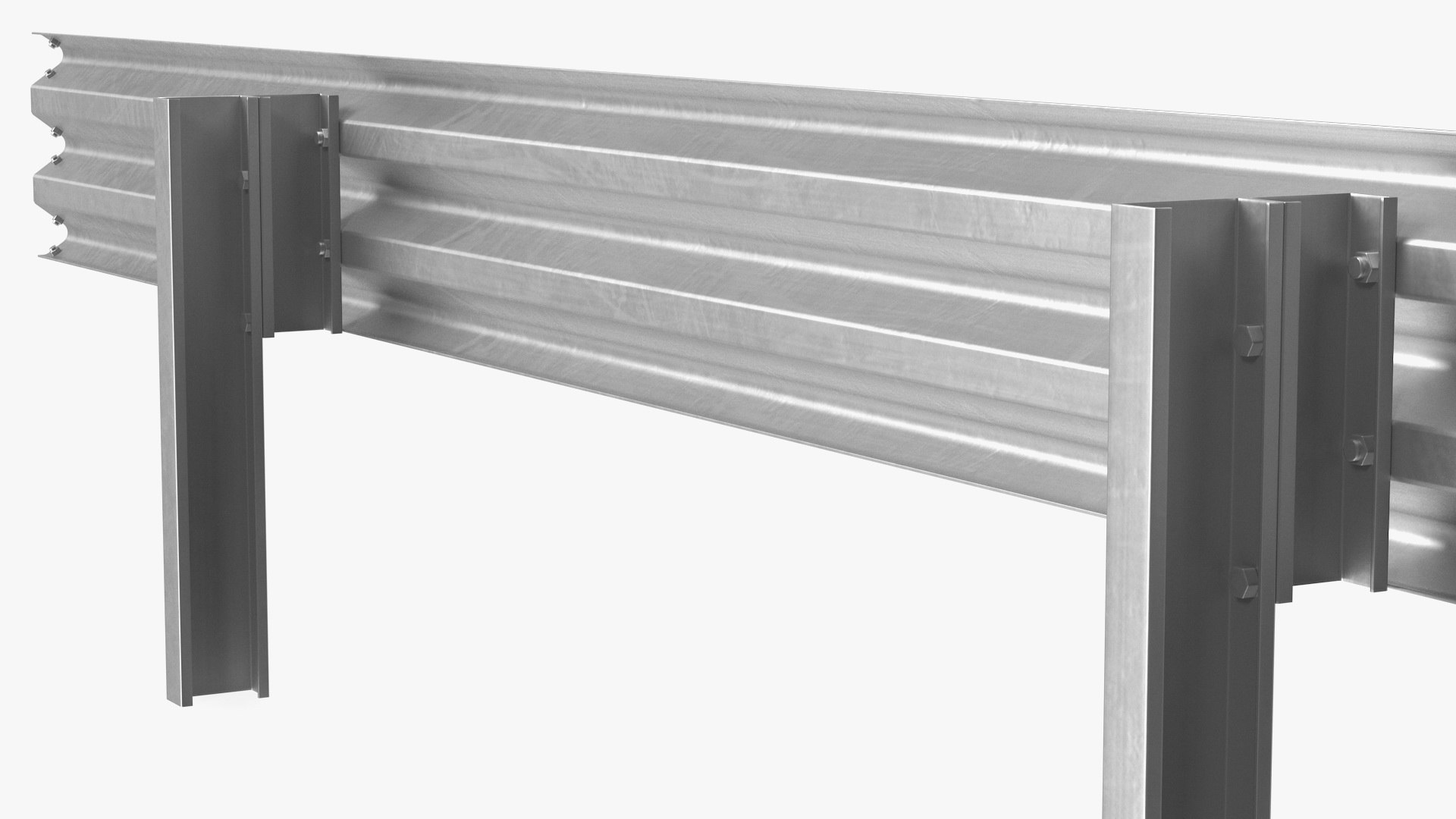 3D model metal traffic double barrier - TurboSquid 1520990