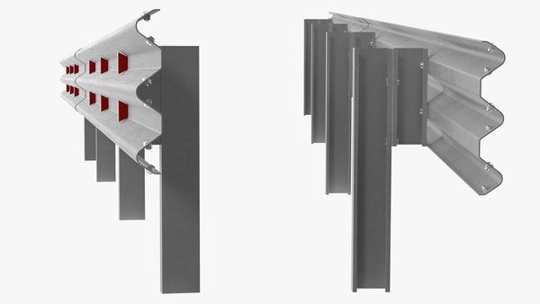 3D model metal traffic double barrier - TurboSquid 1520990