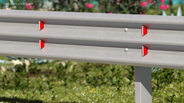 3D model metal traffic double barrier - TurboSquid 1520990