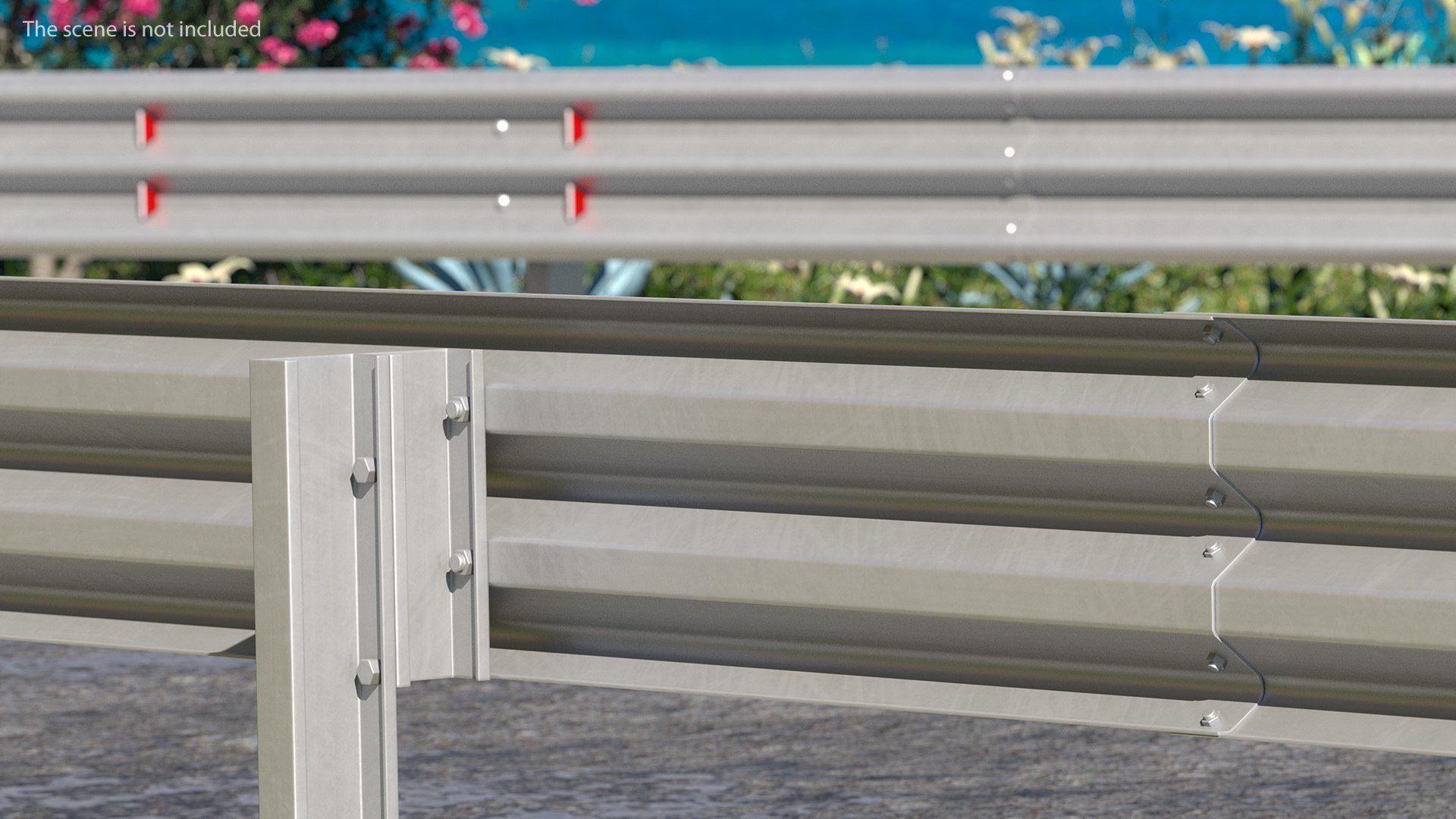 3D model metal traffic double barrier - TurboSquid 1520990