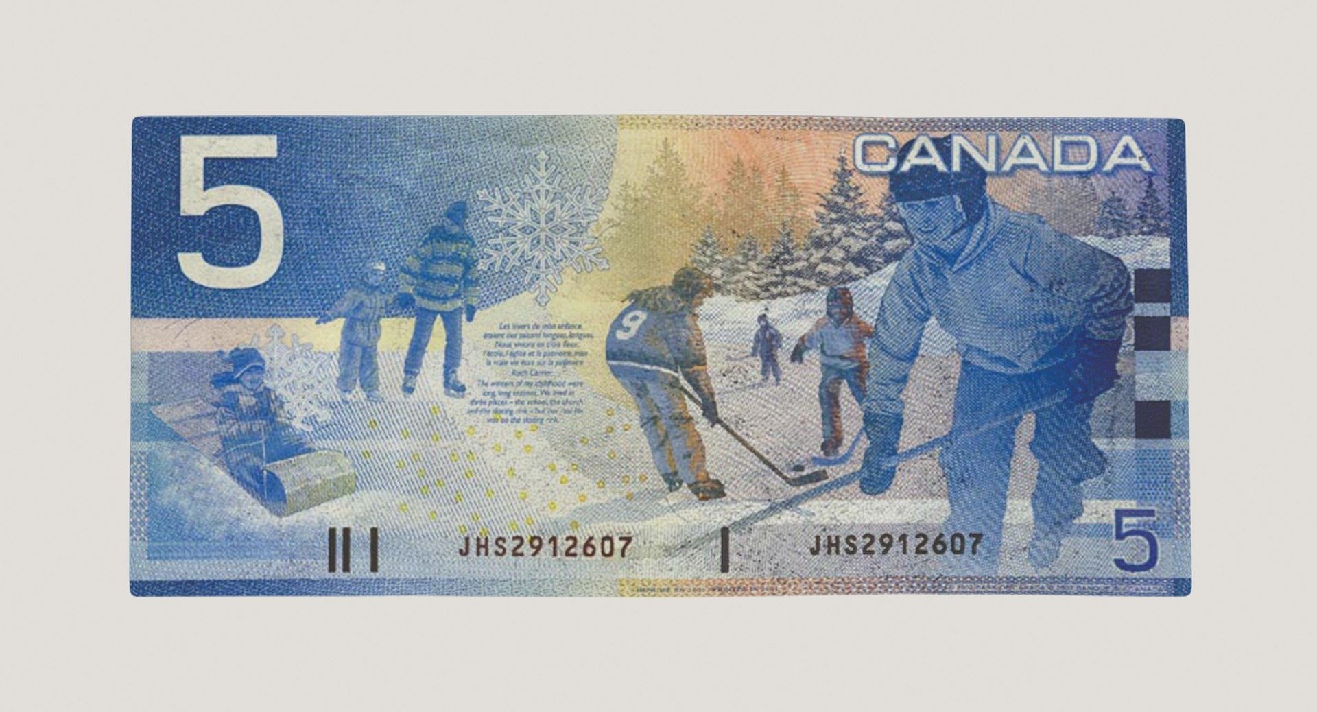 3d Model 5 Canadian Dollar Note