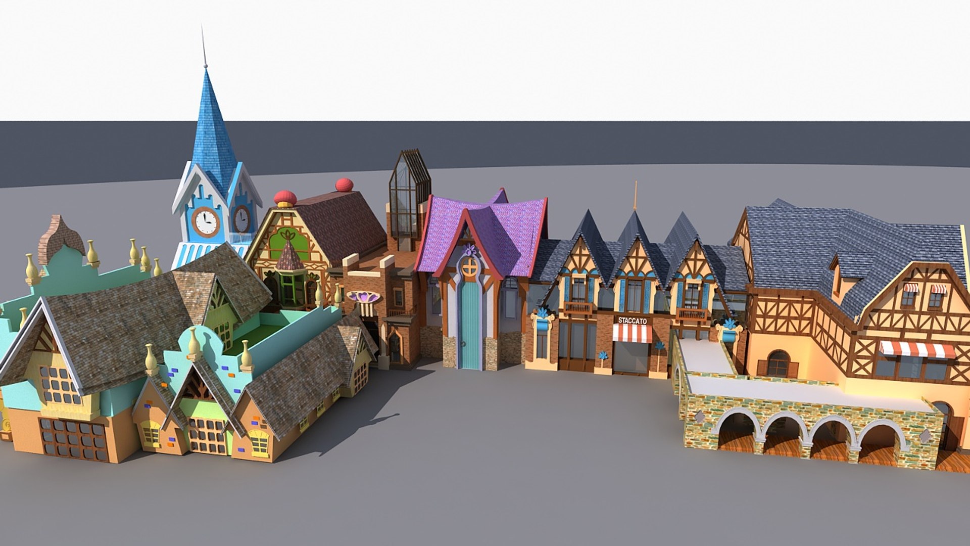 3D Cartoon Street 2 Model - TurboSquid 1915109