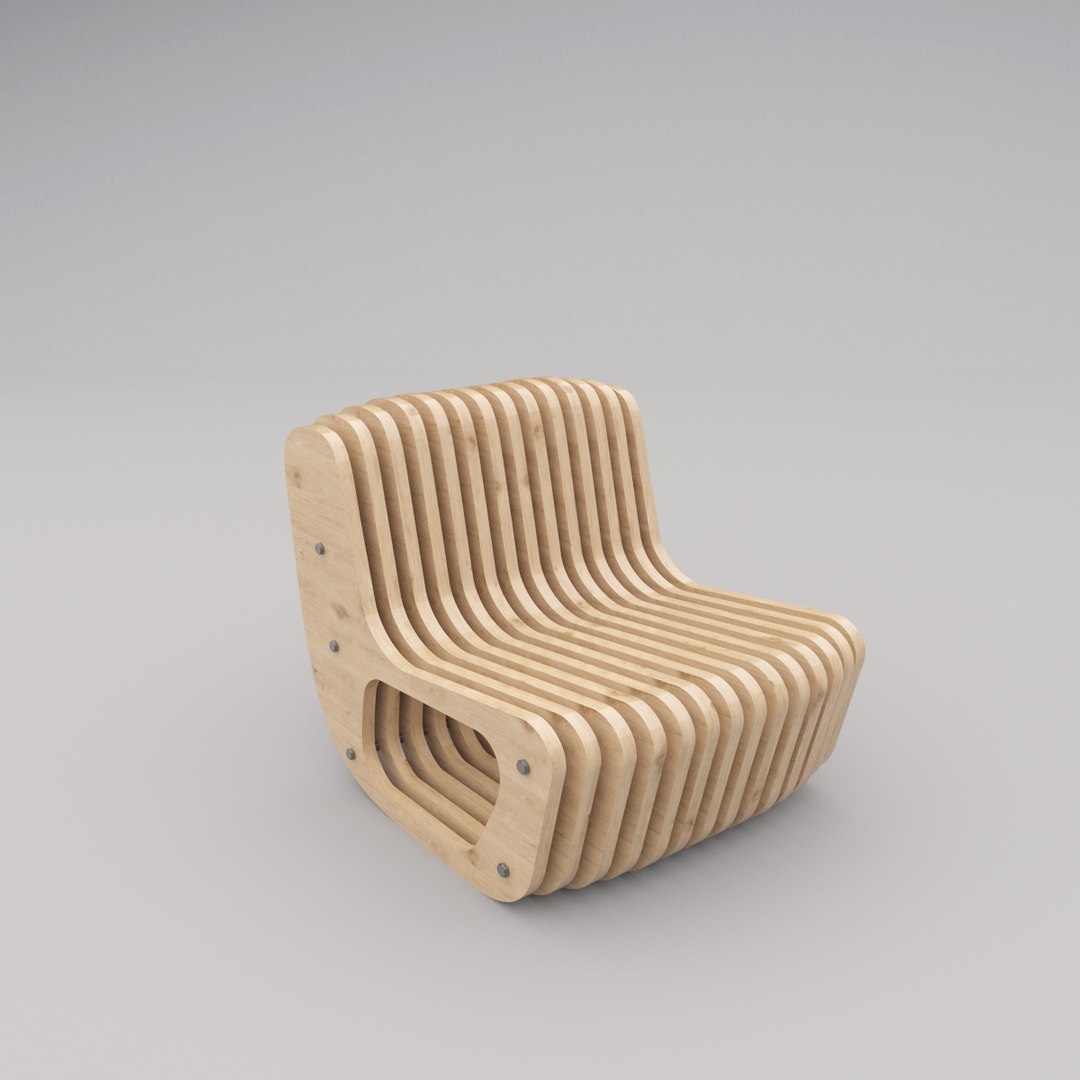 3D Model Organic Wooden Chair Modeling - TurboSquid 1860425