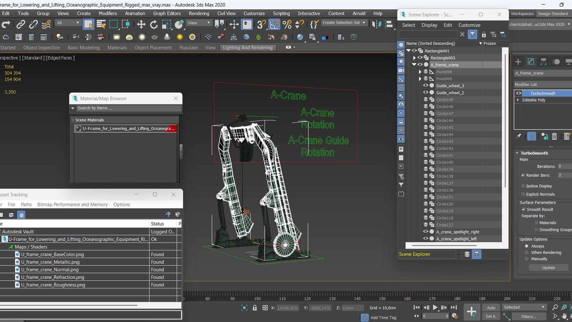 U-Frame For Lowering And Lifting Oceanographic Equipment Rigged Model - TurboSquid 2387289