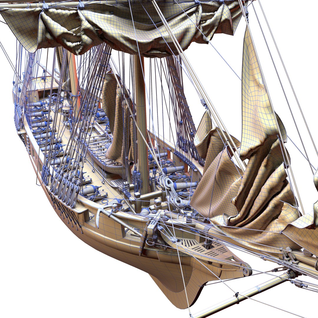 Brig Sail Ship 3D - TurboSquid 2235658