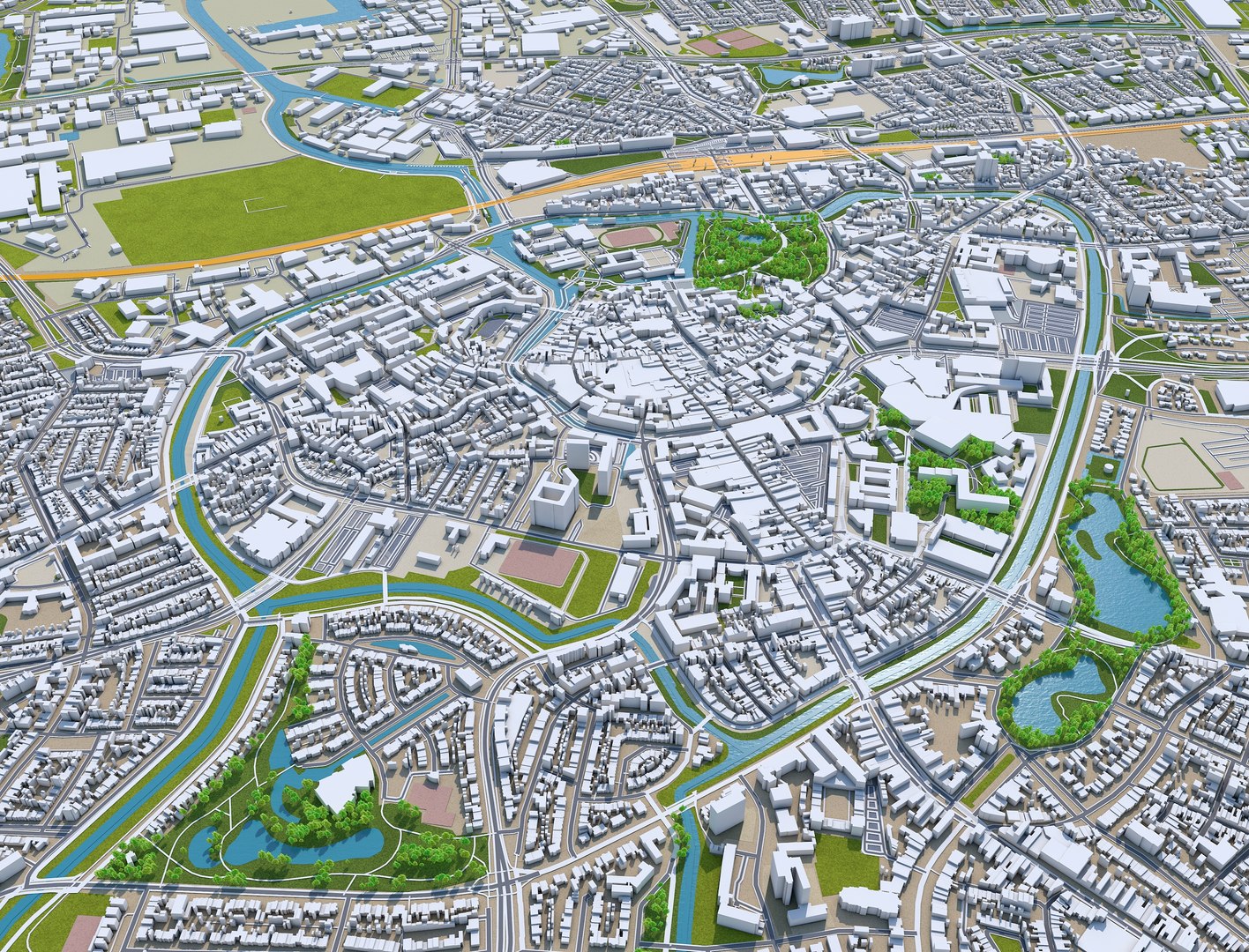 City Area Building 3D Model - TurboSquid 1608574