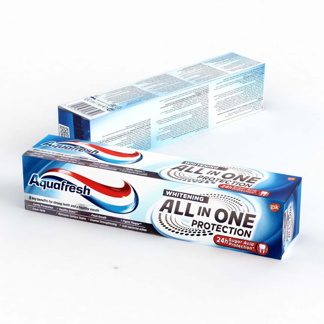 modelo 3d Aquafresh All in One Pasta de dientes Caja 100ml 2021 ...