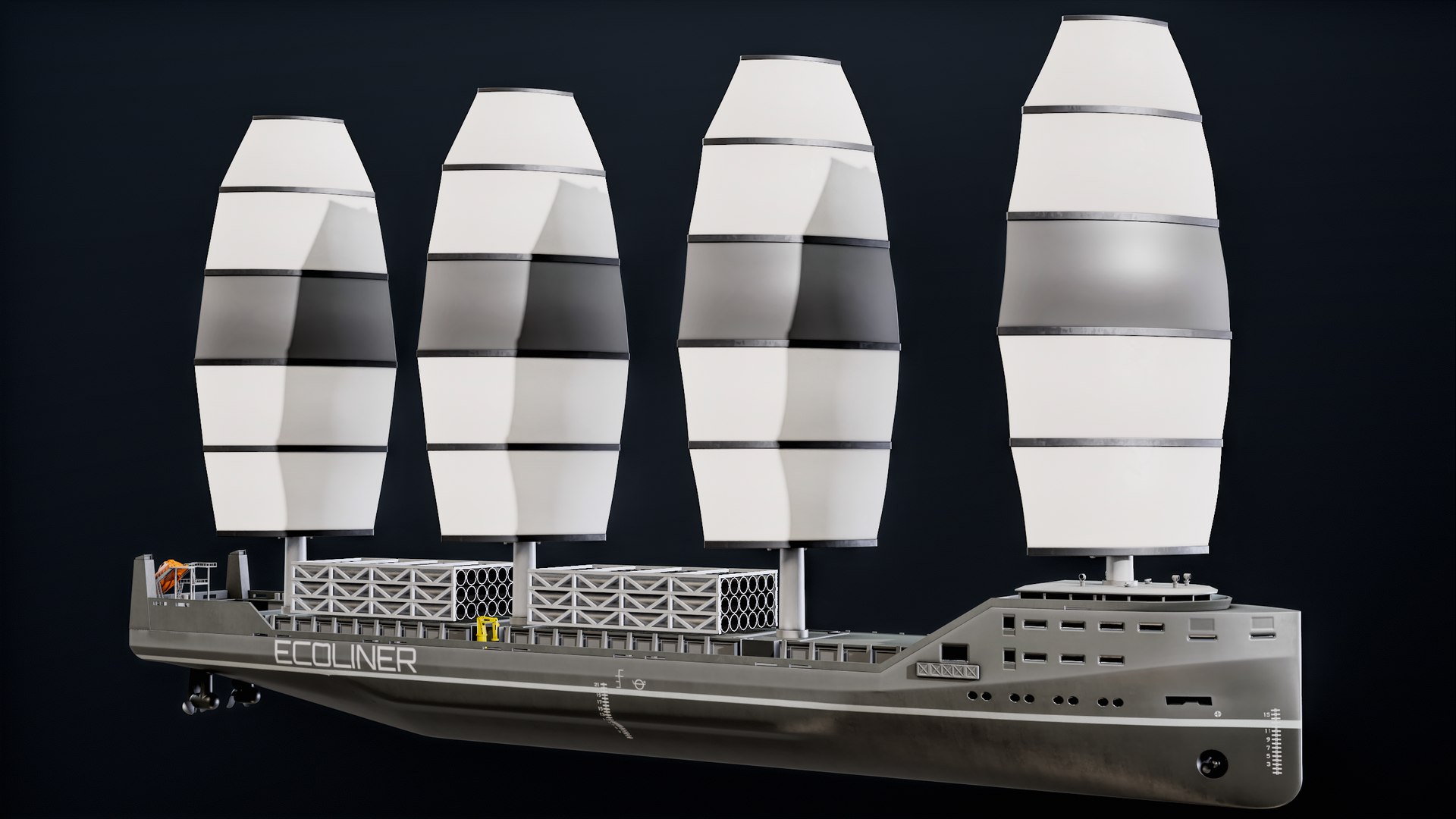 Ecoliner Futuristic Container Ship Grey PBR model - TurboSquid 2079377