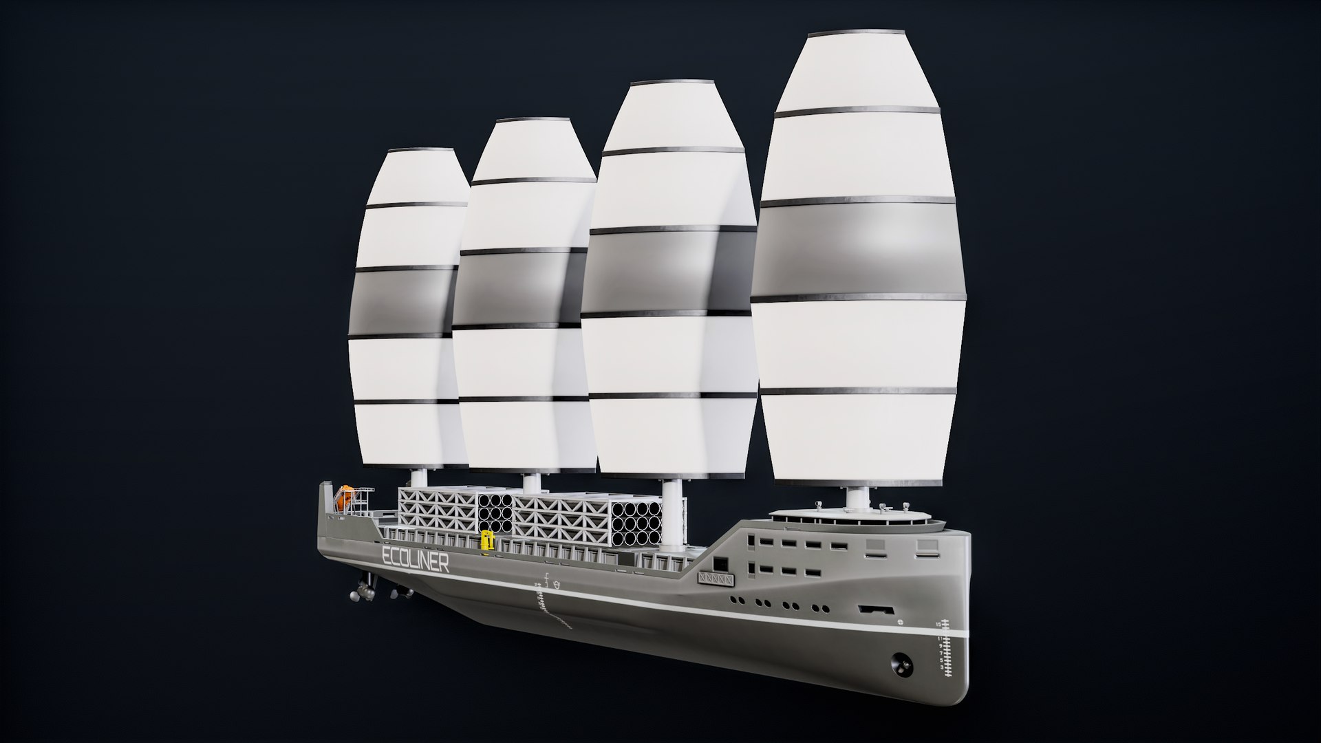 Ecoliner Futuristic Container Ship Grey PBR model - TurboSquid 2079377