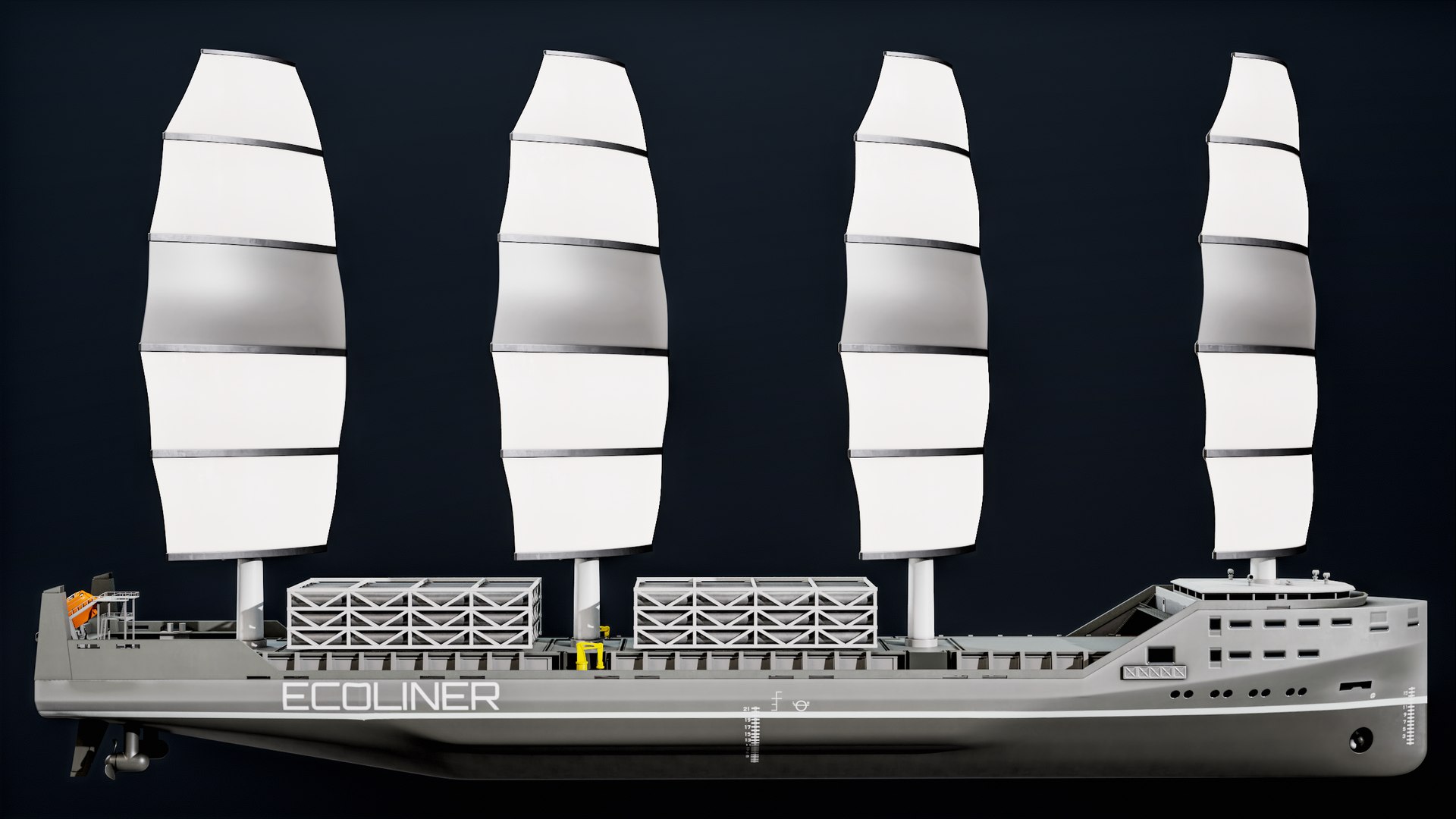 Ecoliner Futuristic Container Ship Grey PBR model - TurboSquid 2079377