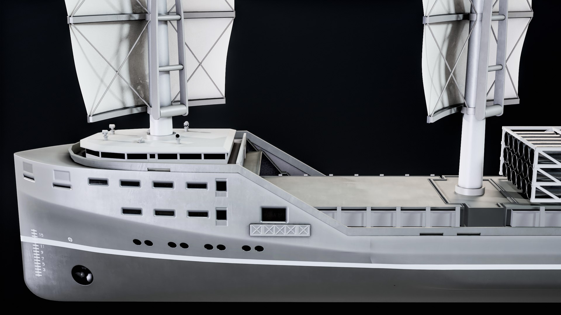 Ecoliner Futuristic Container Ship Grey PBR model - TurboSquid 2079377