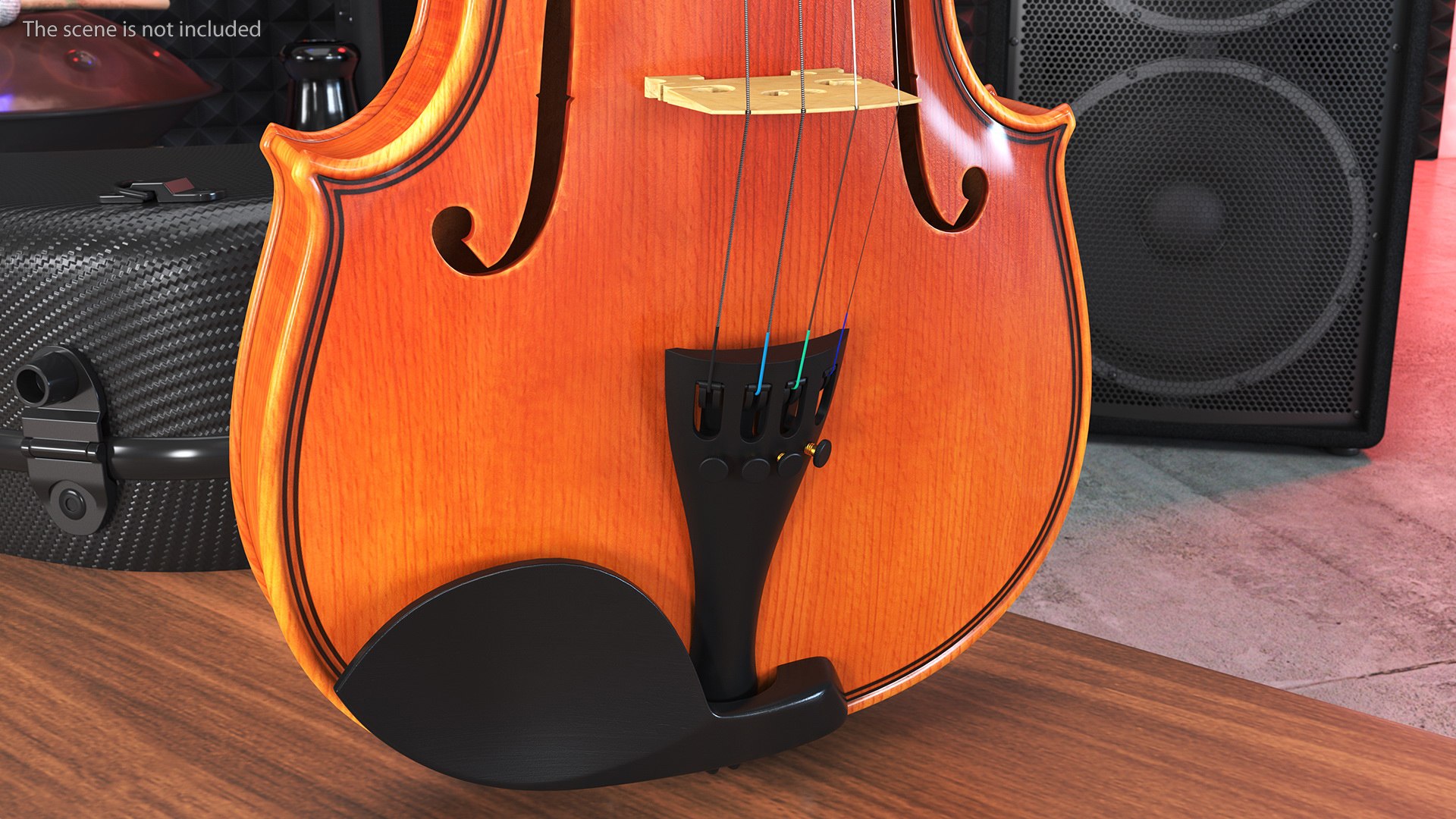 3D model Violin Shaped Case Brown Open with Violin - TurboSquid 2145601