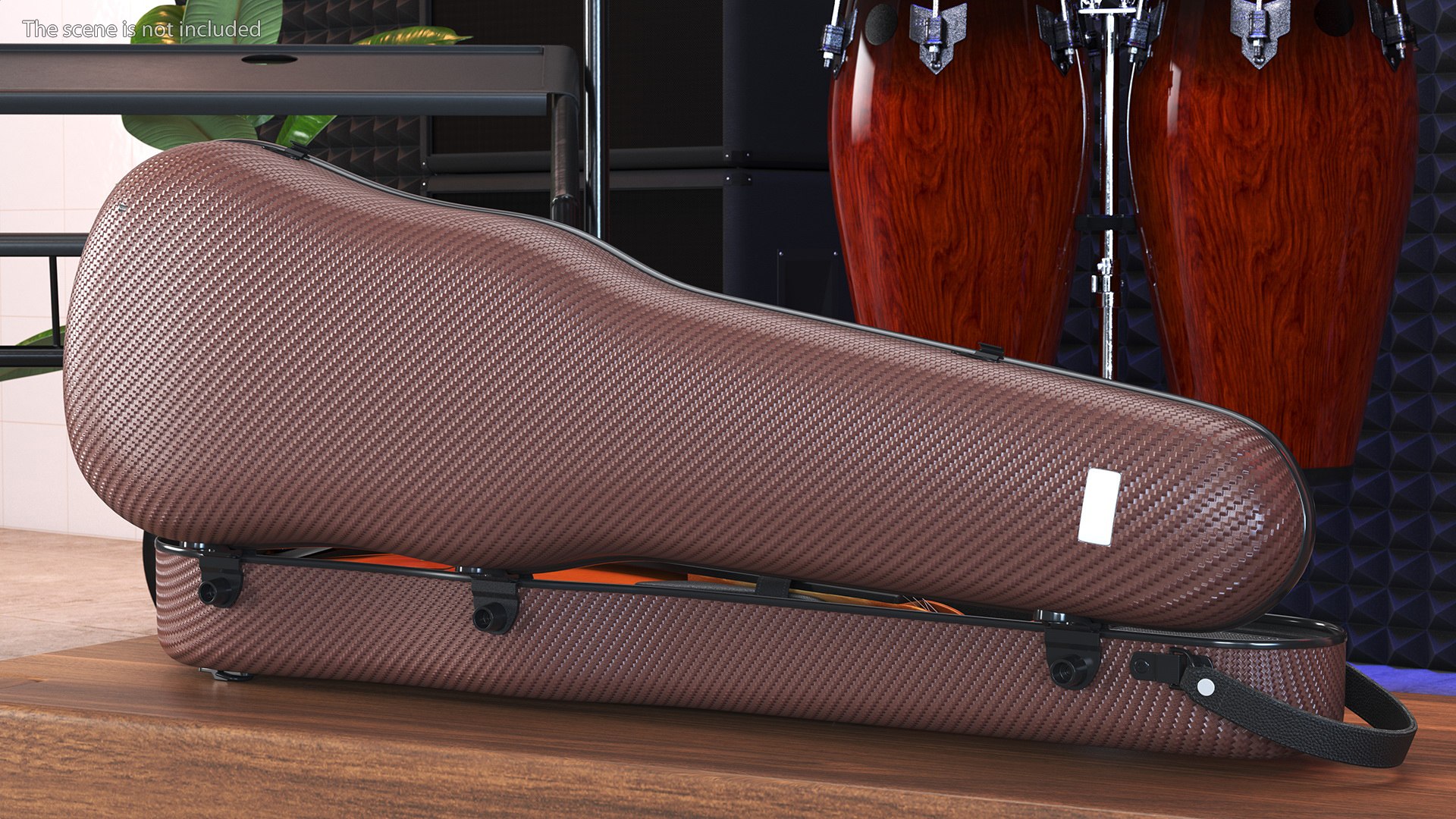 3D model Violin Shaped Case Brown Open with Violin - TurboSquid 2145601