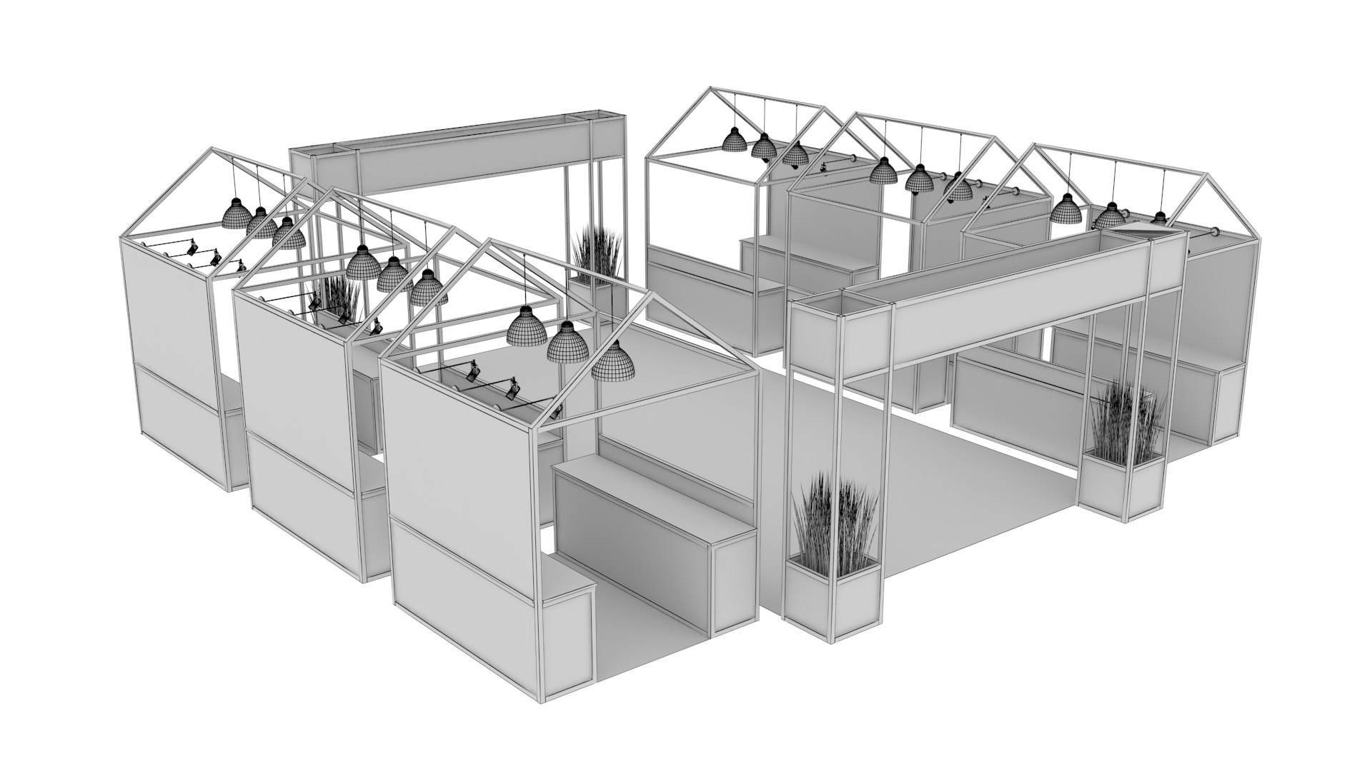 Food Court Layout 3D Model - TurboSquid 1582200