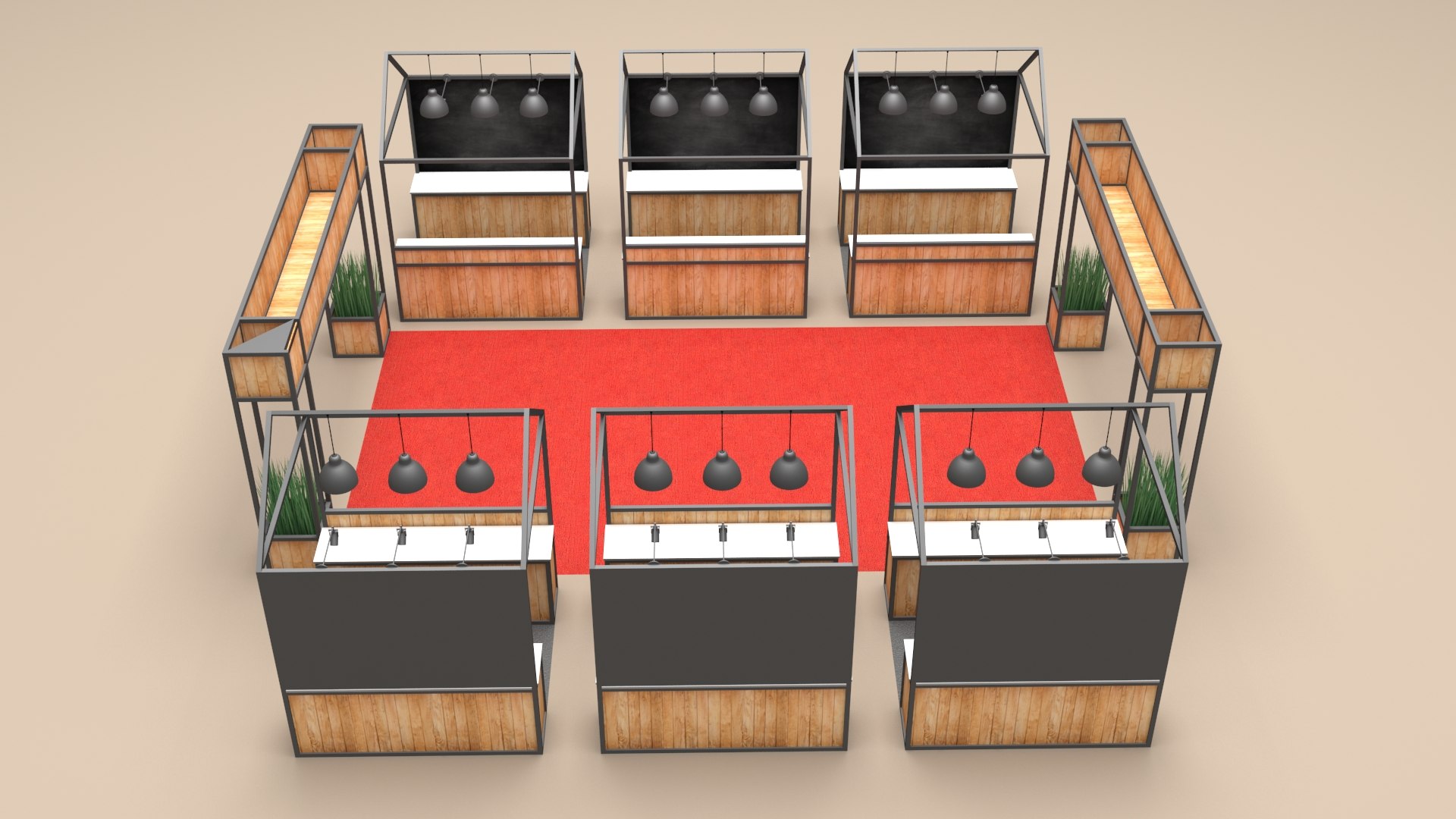 Food Court Layout 3D Model - TurboSquid 1582200