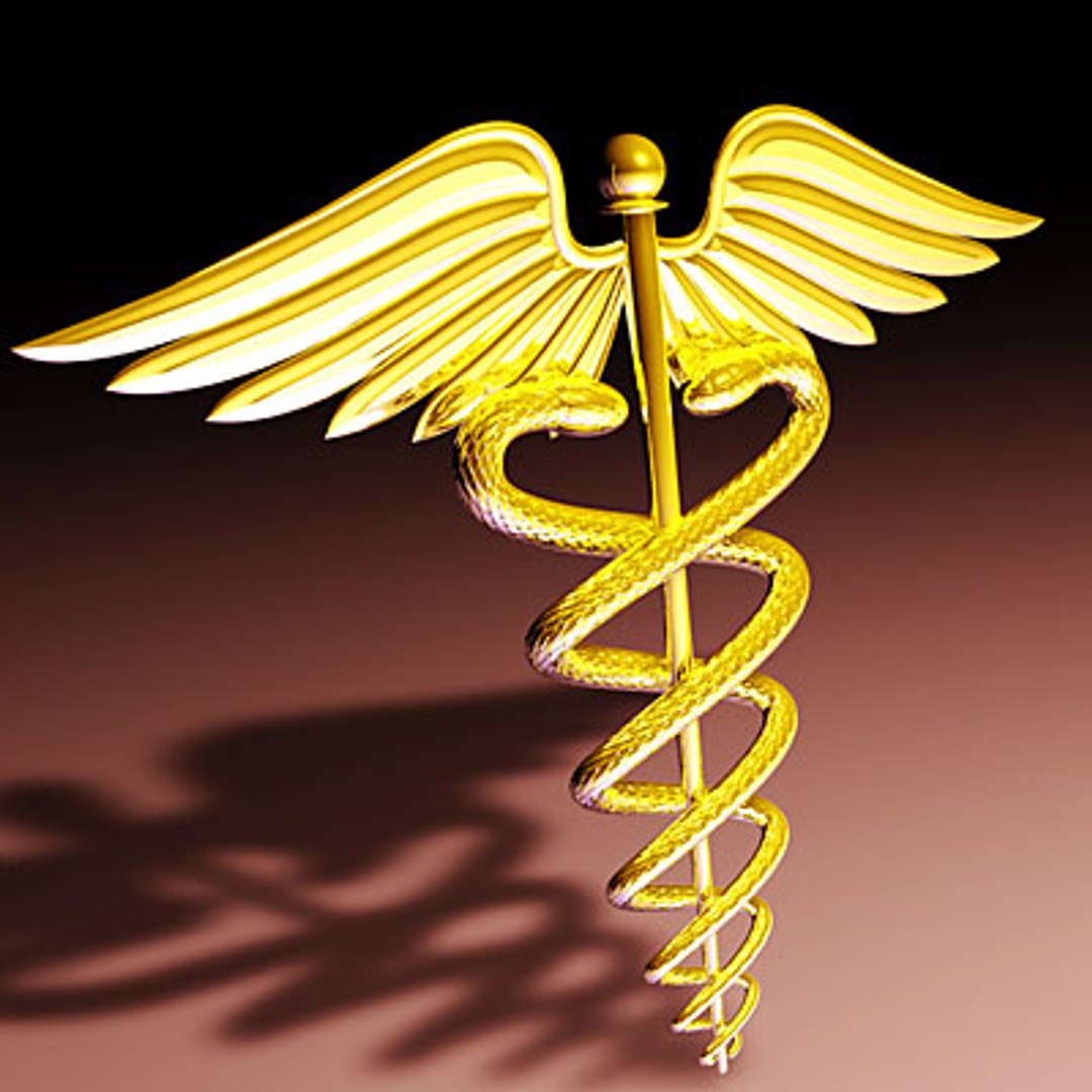 Caduceus Symbolic Medical 3d Model