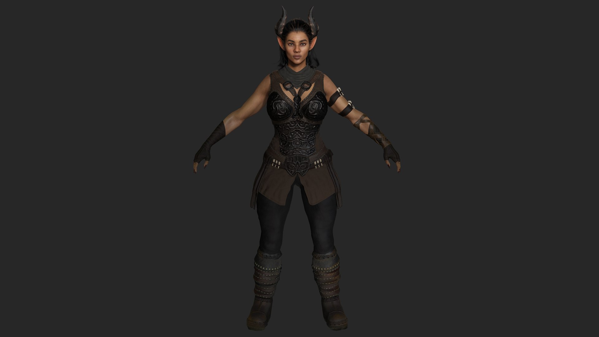 AAA 3D REALISTIC CHARACTER - DARK FANTASY FEMALE WITH HORN 3D Model ...
