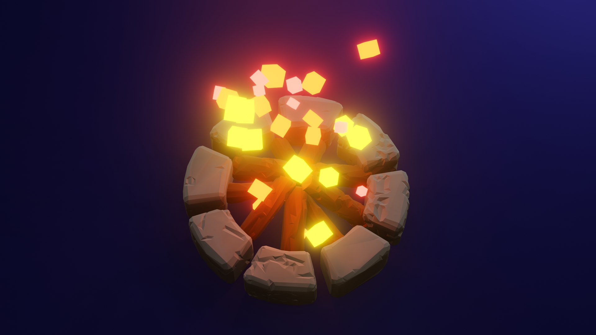 Low Poly Bonfire Animation 3D Model - TurboSquid 2248241