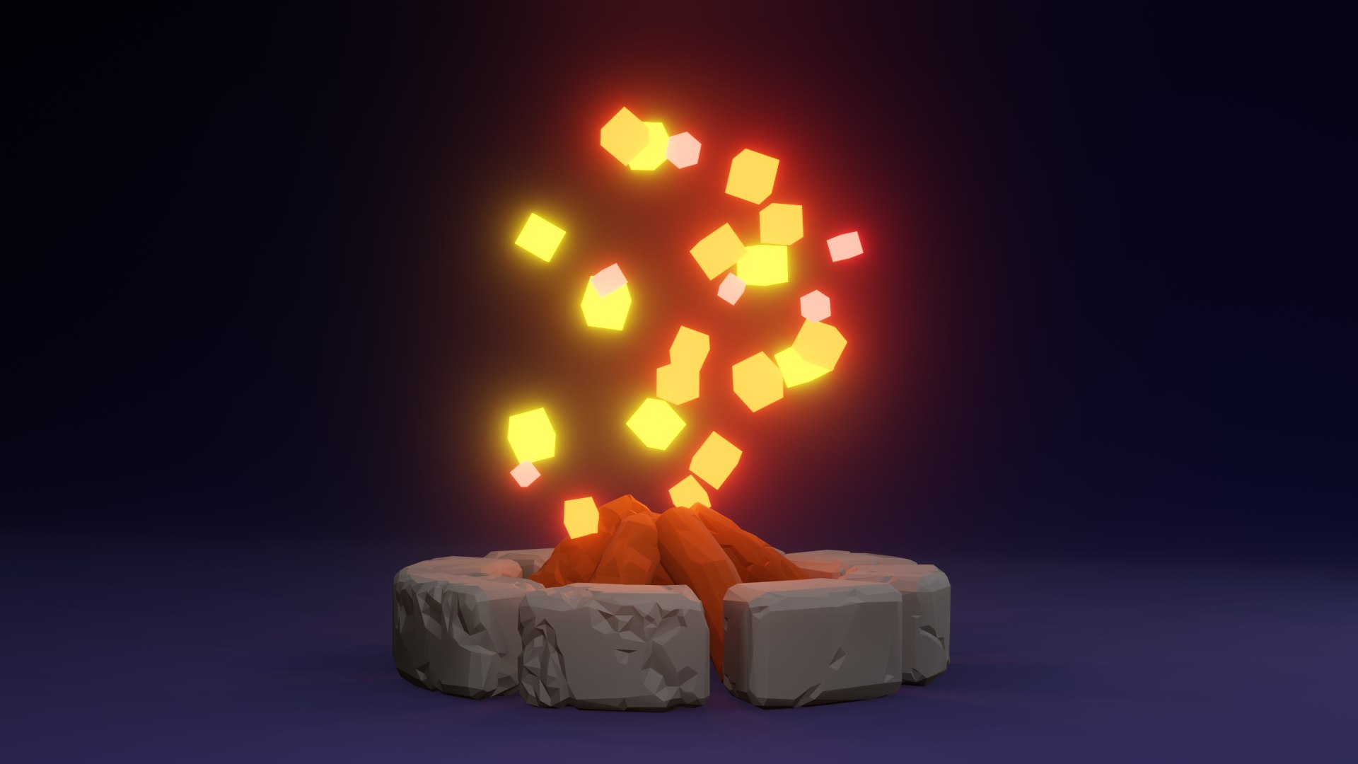 Low Poly Bonfire Animation 3D Model - TurboSquid 2248241
