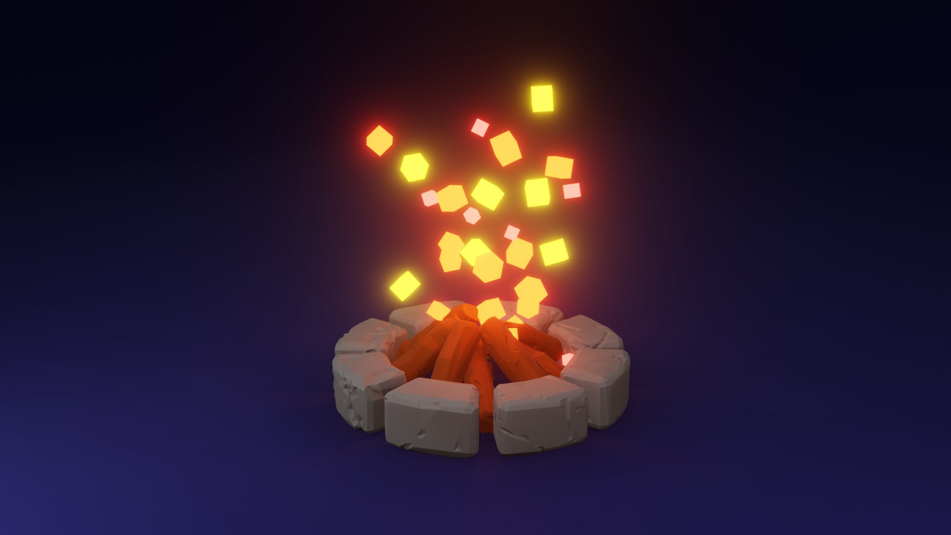 Low Poly Bonfire Animation 3D Model - TurboSquid 2248241