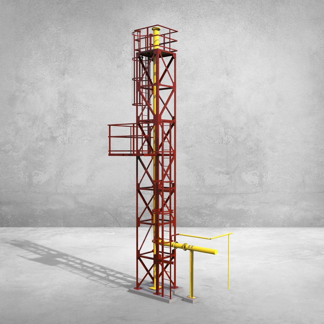 Tower gas distribution station 3D - TurboSquid 1906426