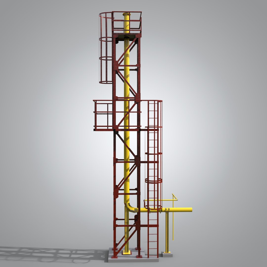 Tower gas distribution station 3D - TurboSquid 1906426