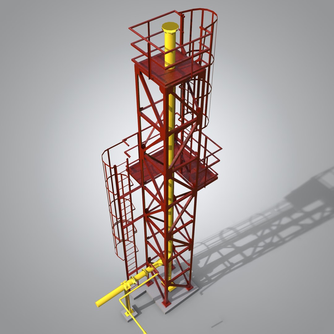 Tower gas distribution station 3D - TurboSquid 1906426