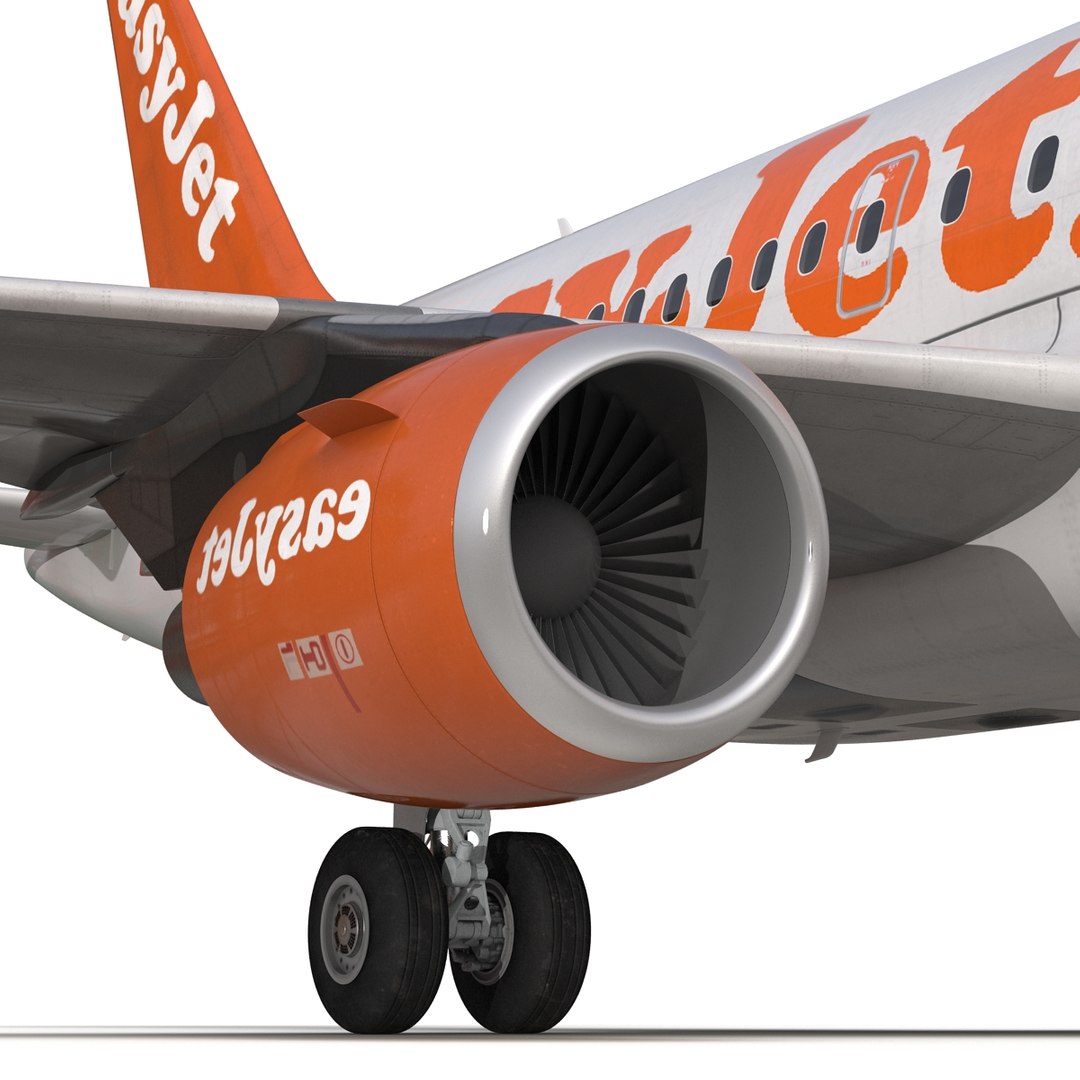3d model airbus a318 easyjet rigged