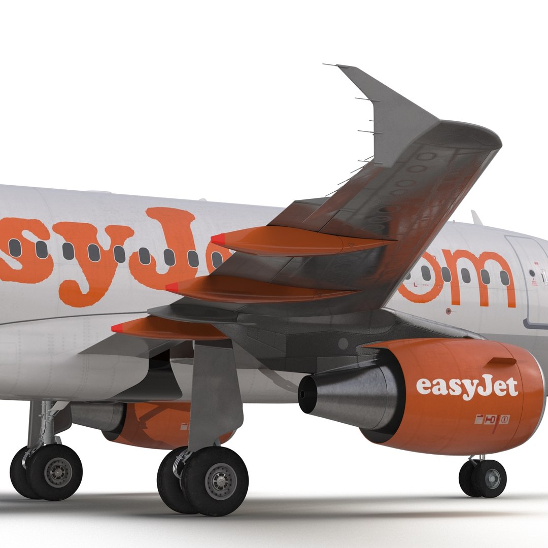 3d model airbus a318 easyjet rigged