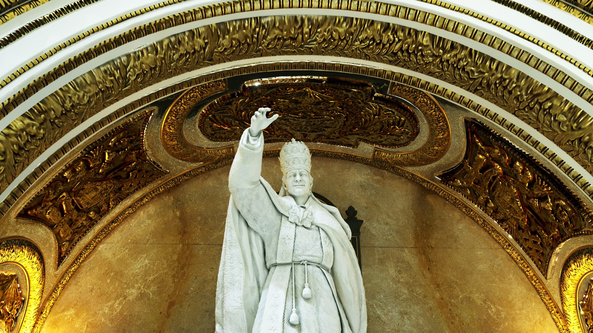 3D Model Pope Statue - TurboSquid 2123201